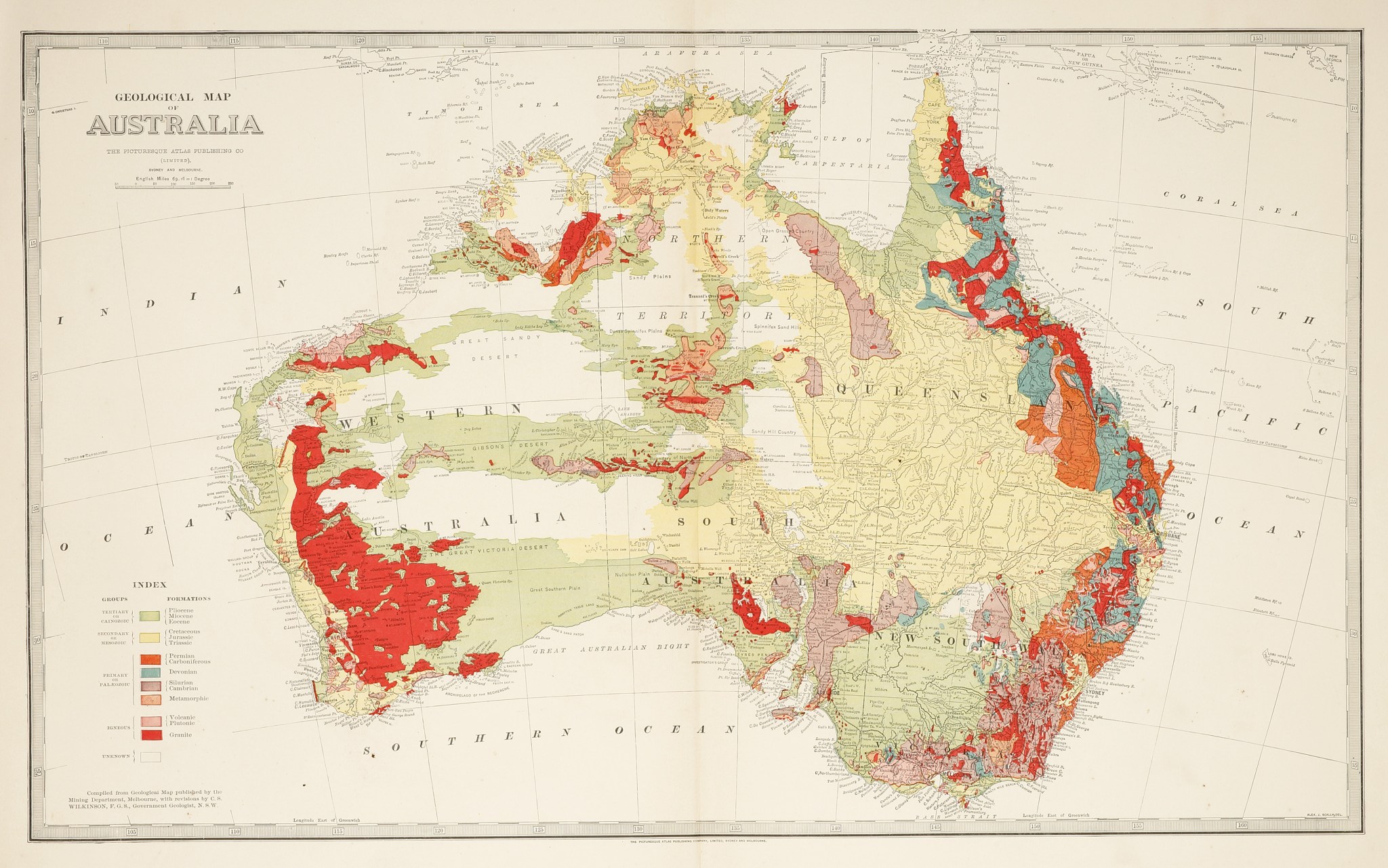 Geological Map of Australia. - Antique Print Map Room