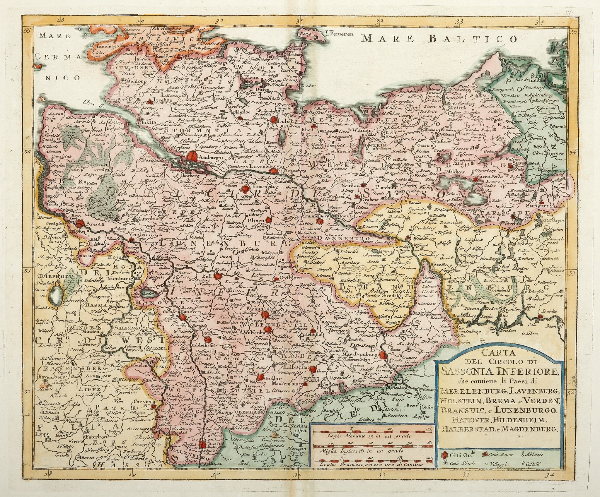 Carta del Circolo di Sassonia Inferiore, che contiene le Paesi di ...