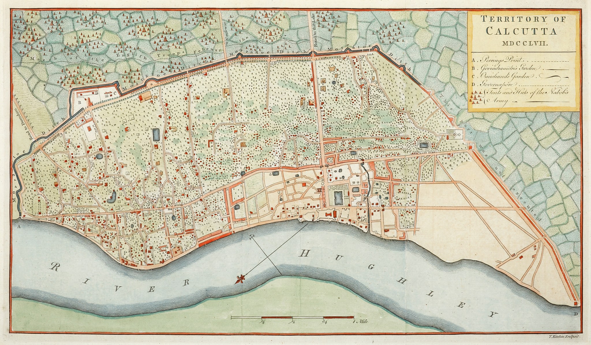 Territory of Calcutta MDCCLVII. | Antique Print Map Room