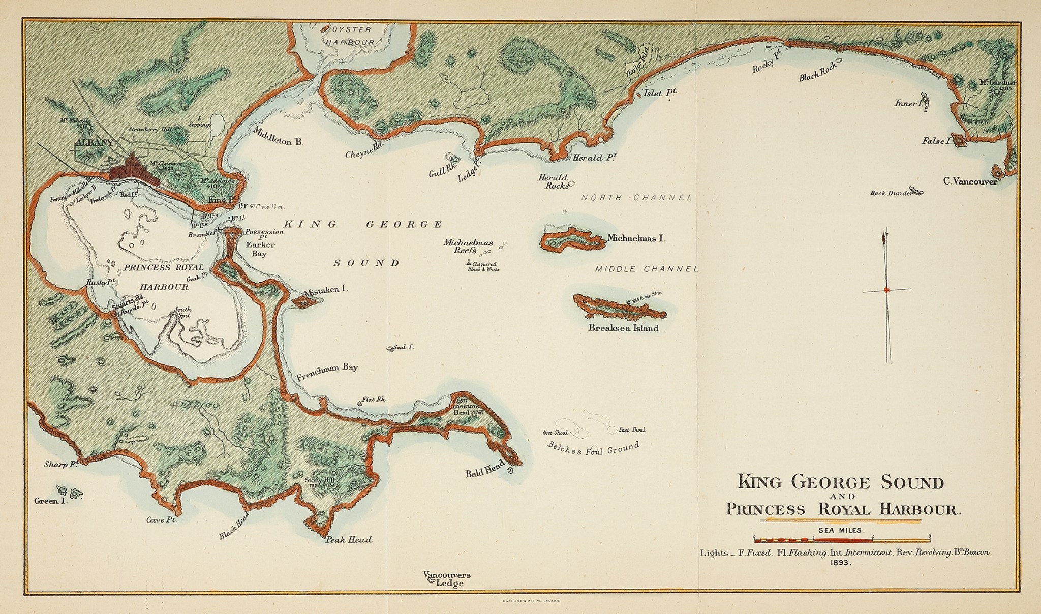 King George Sound and Prince Royal Harbour. [Albany] - Antique Print ...