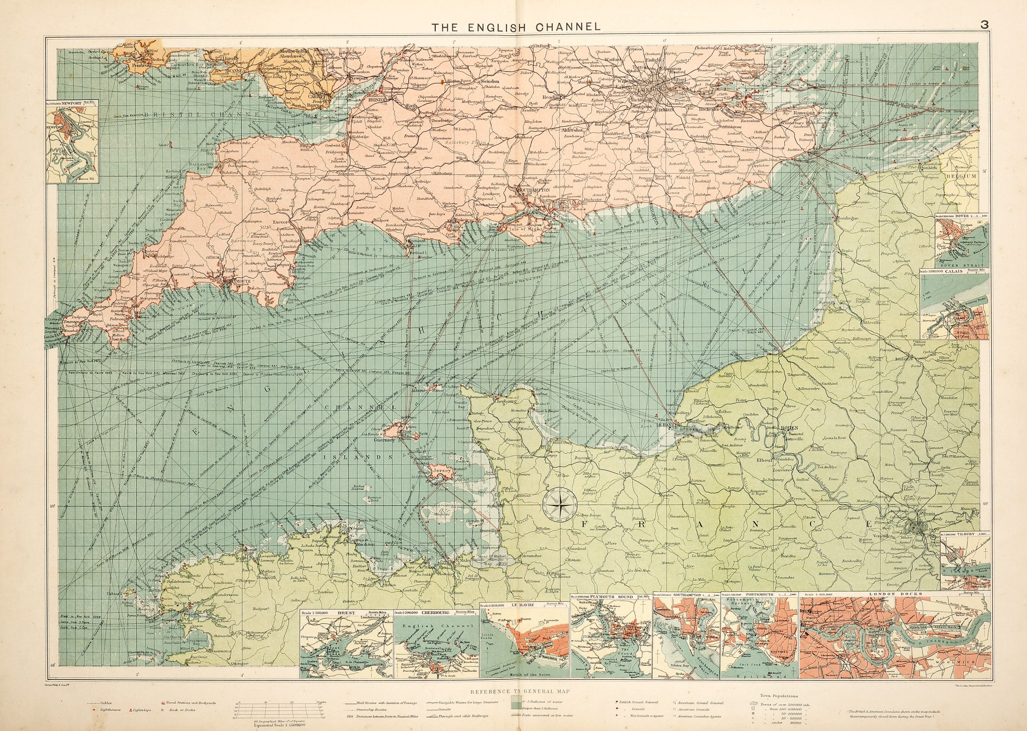 The English Channel - Antique Print Map Room