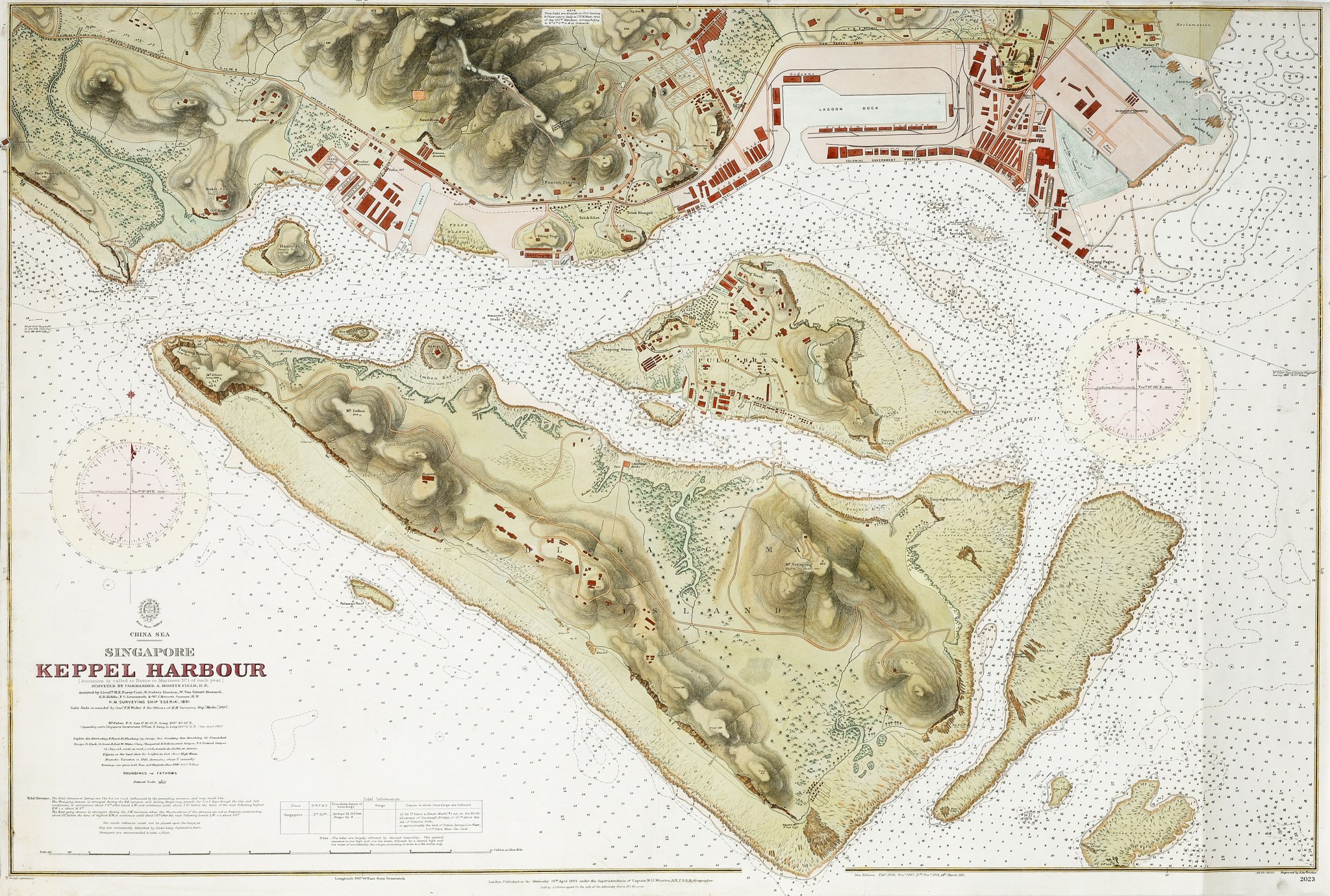 [ASIA-SINGAPORE] Keppel Harbour - Antique Print Map Room