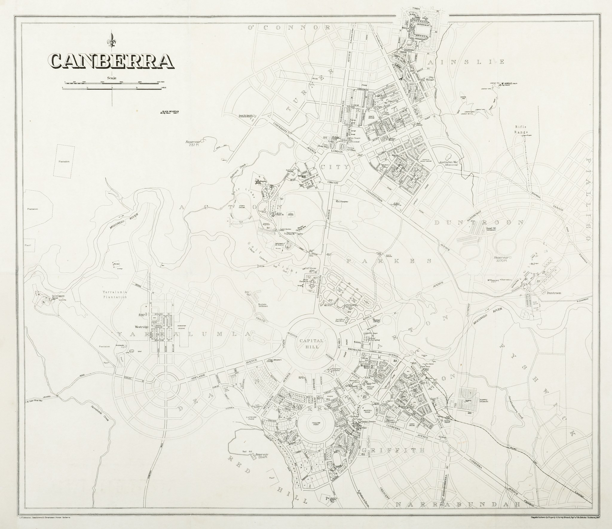 Canberra | Antique Print Map Room