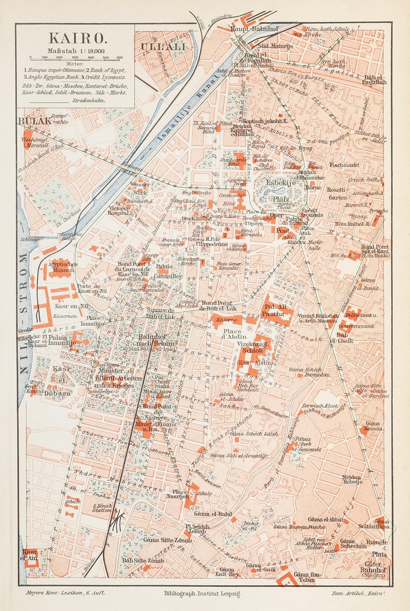 Kairo. (Cairo) - Antique Print Map Room