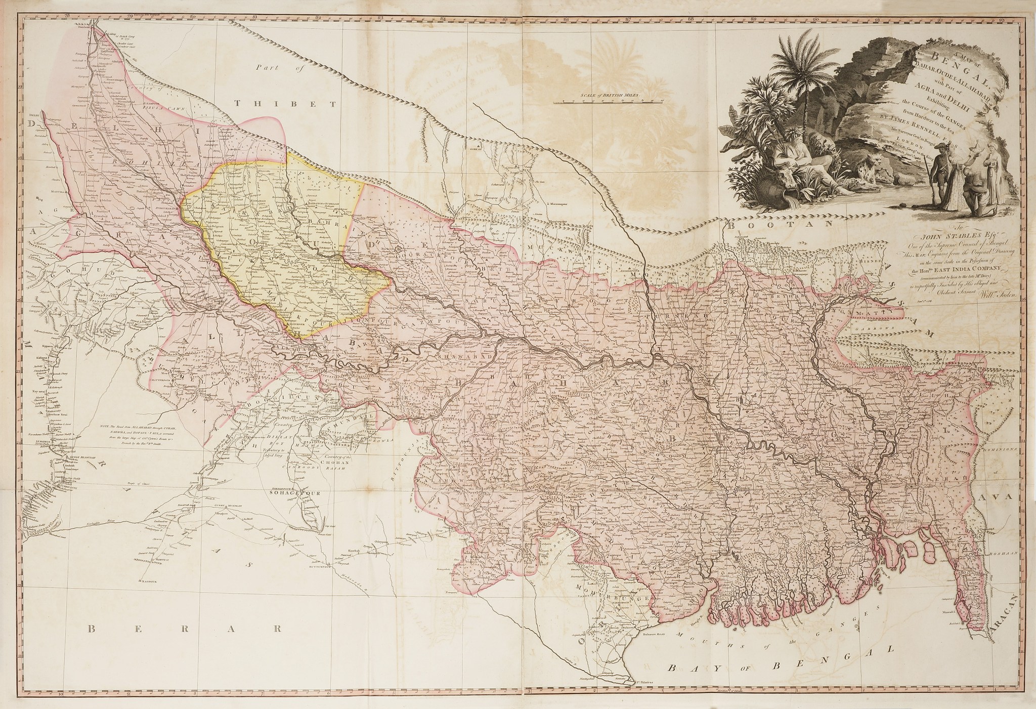 A Map of Bengal, Bahar, Oude & Allahabad with part of Agra and Delhi ...