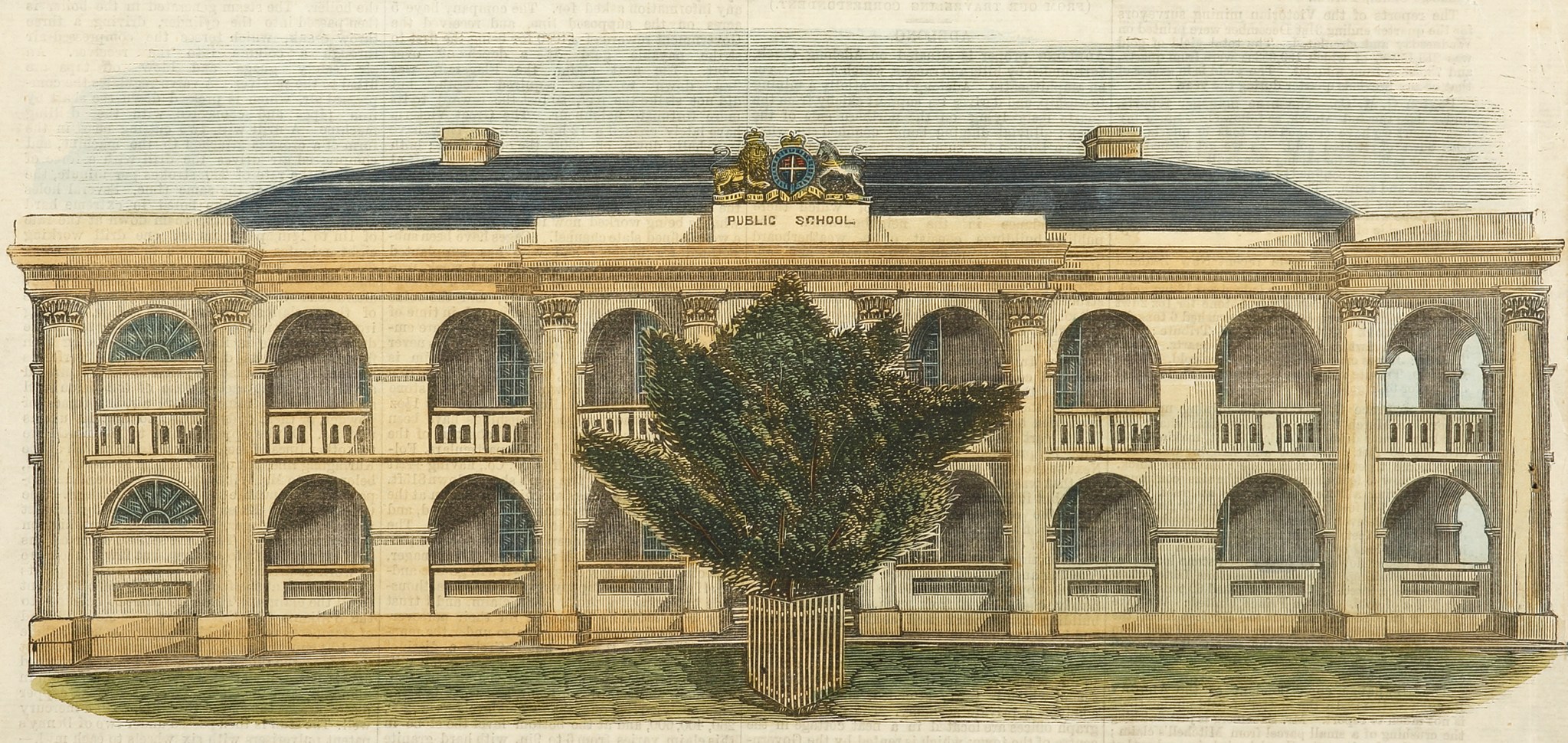 The Fort-Street Public School, Sydney. - Antique Print Map Room