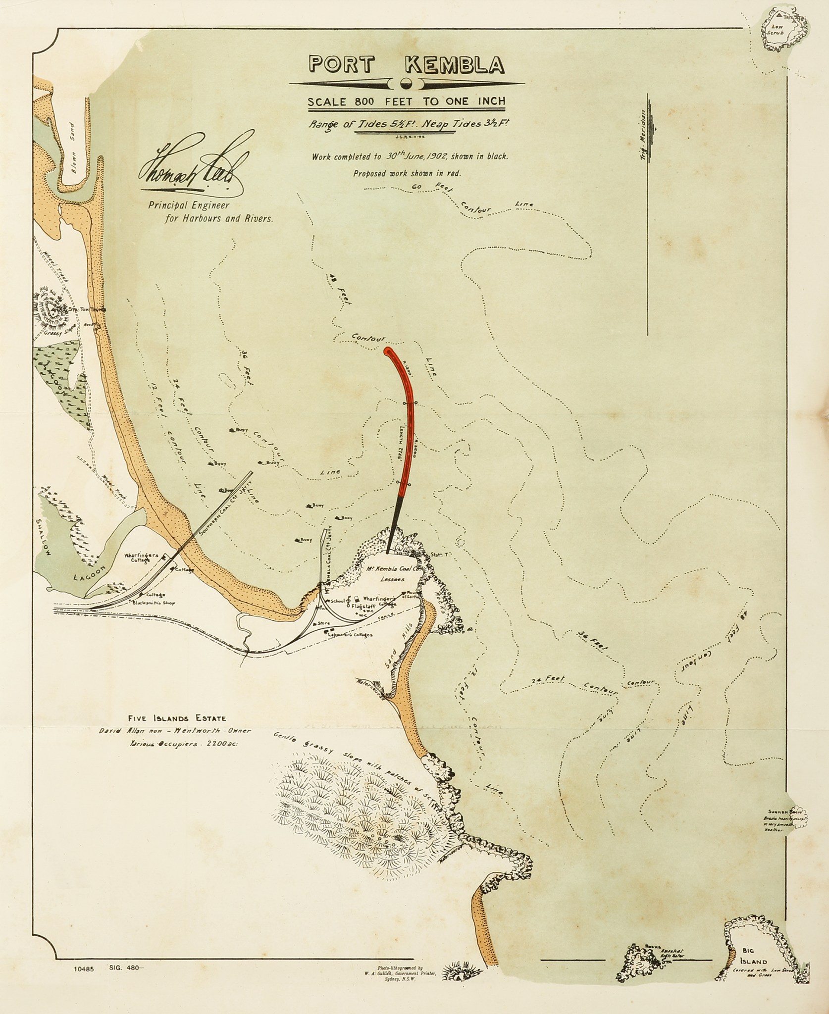 [PORT KEMBLA] Port Kembla - Antique Print Map Room
