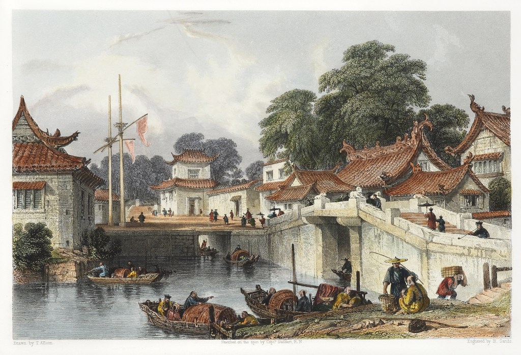 Ancient Bridge, Chapoo. (Zhapu) - Antique Print Map Room