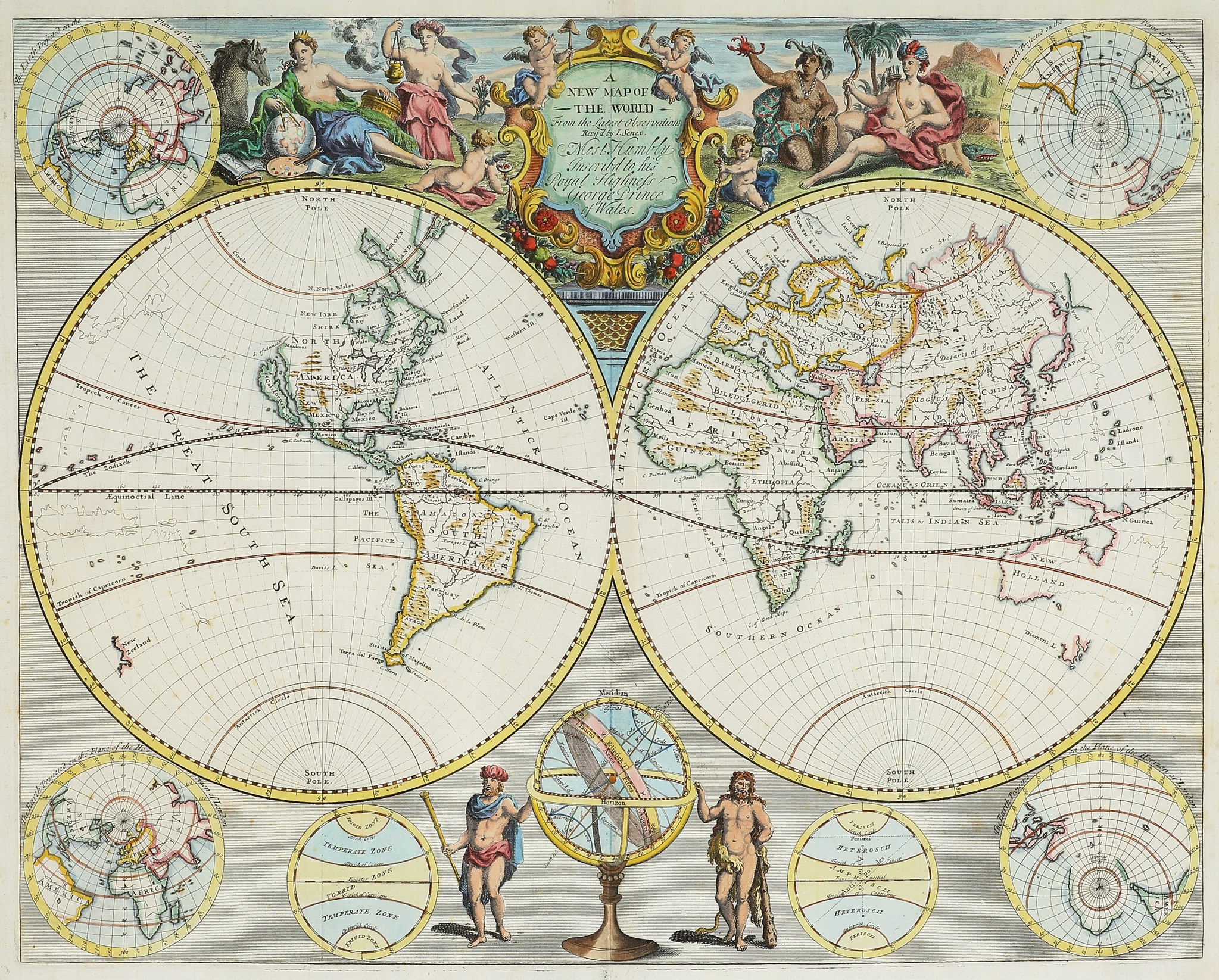 A New Map of the World from the latest observations revised by I.Senex ...