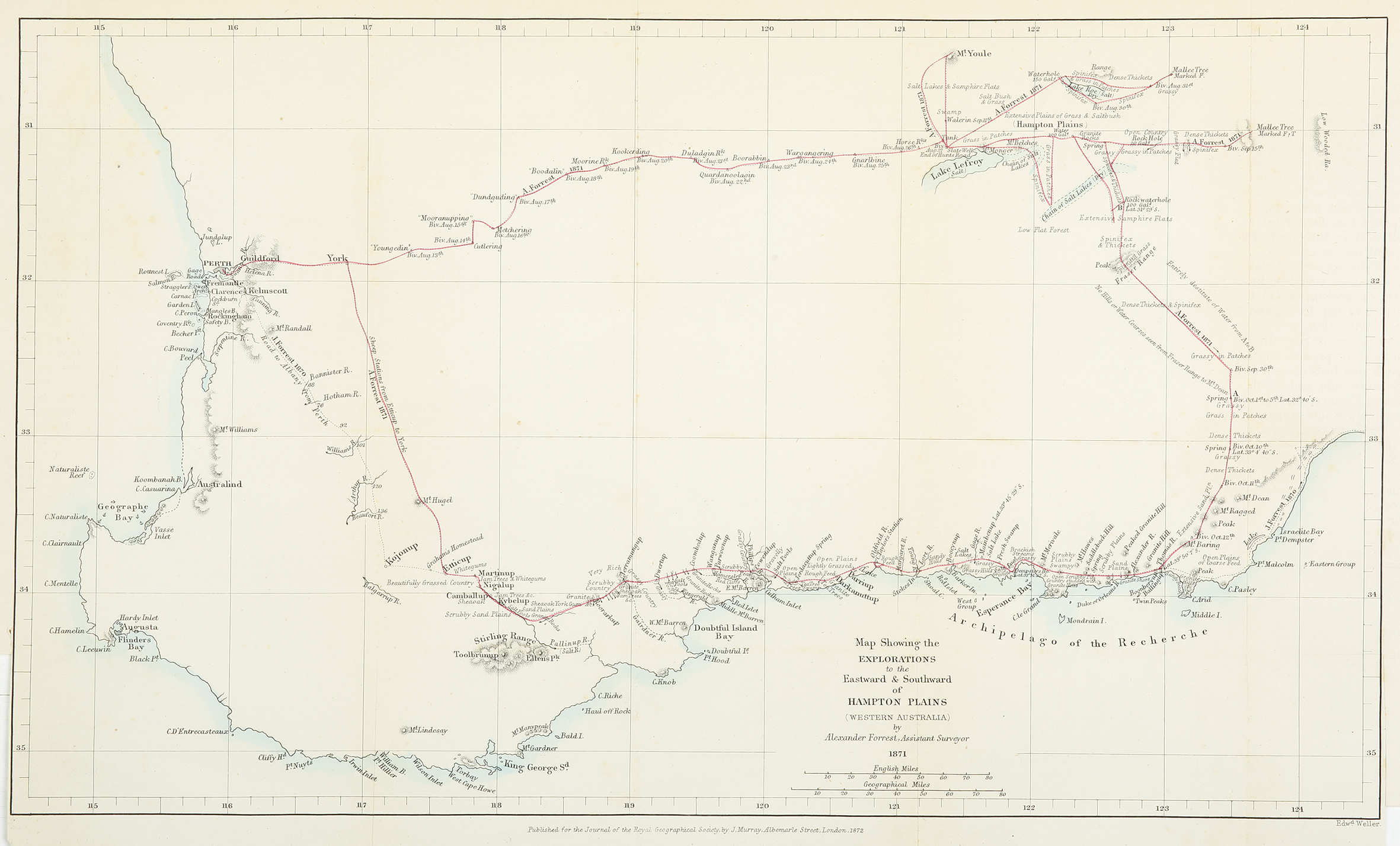 Map Showing the Explorations to the Eastward & Southward of Hampton ...