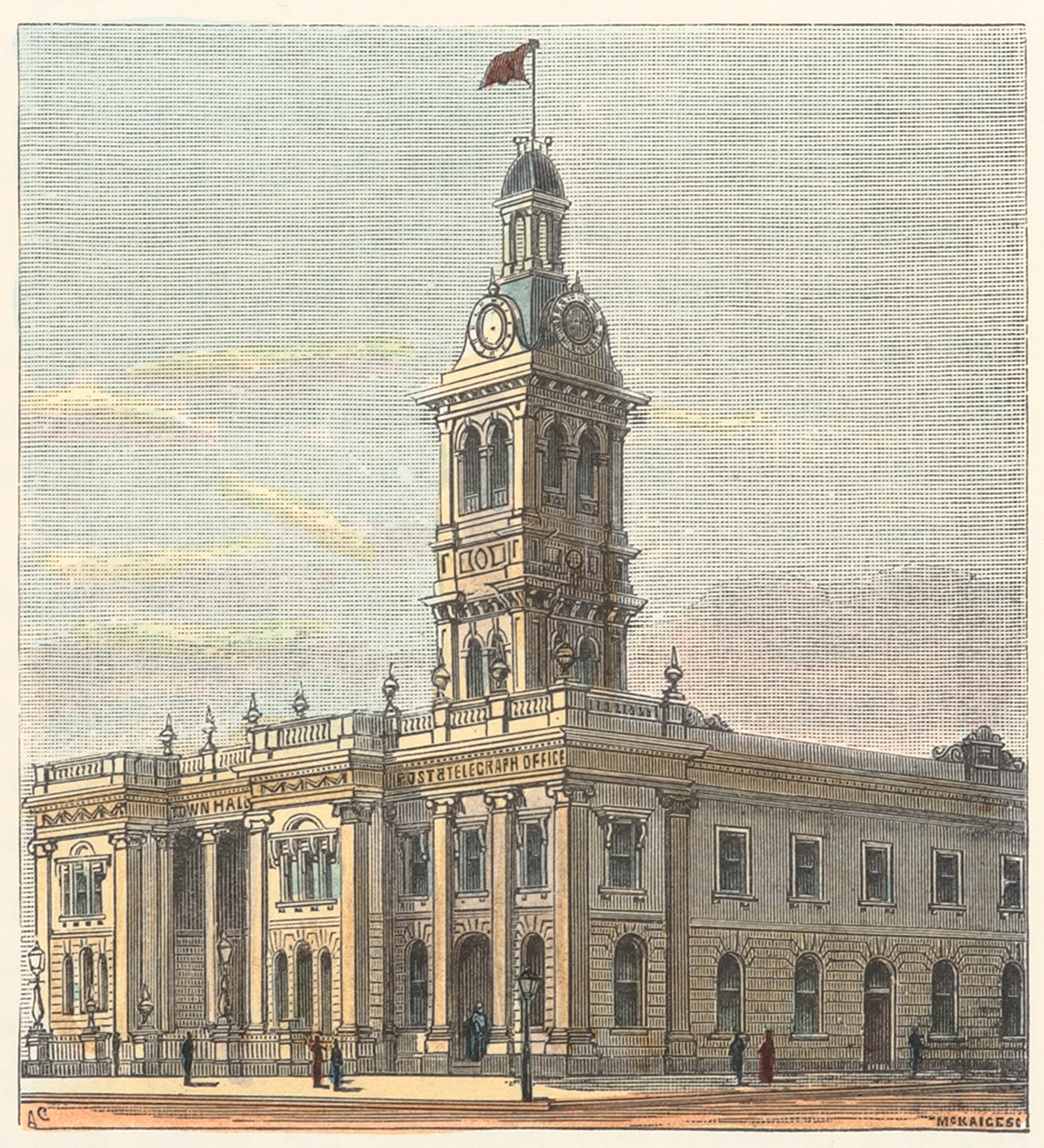 Prahran Town Hall. - Antique Print Map Room