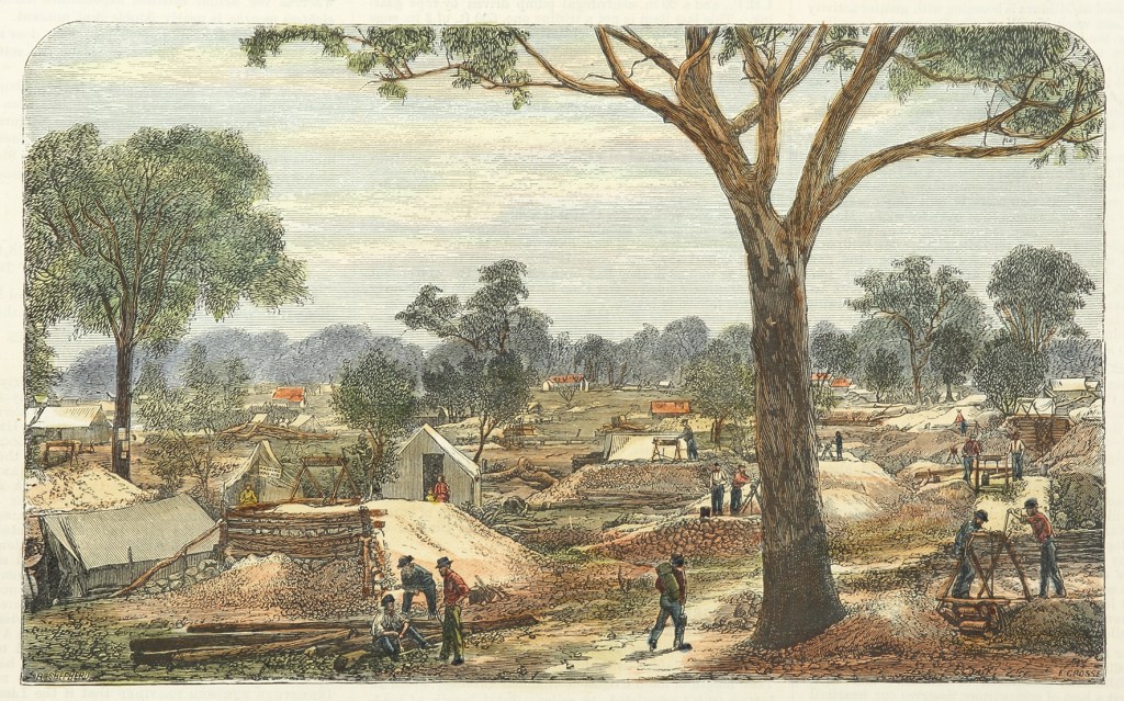 Alluvial Diggings in Victoria. - Antique Print Map Room
