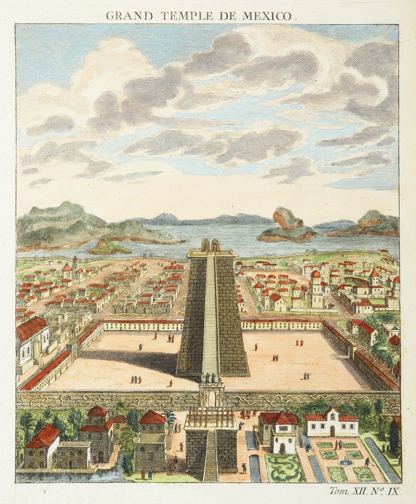 Grand Temple de Mexico. - Antique Print Map Room