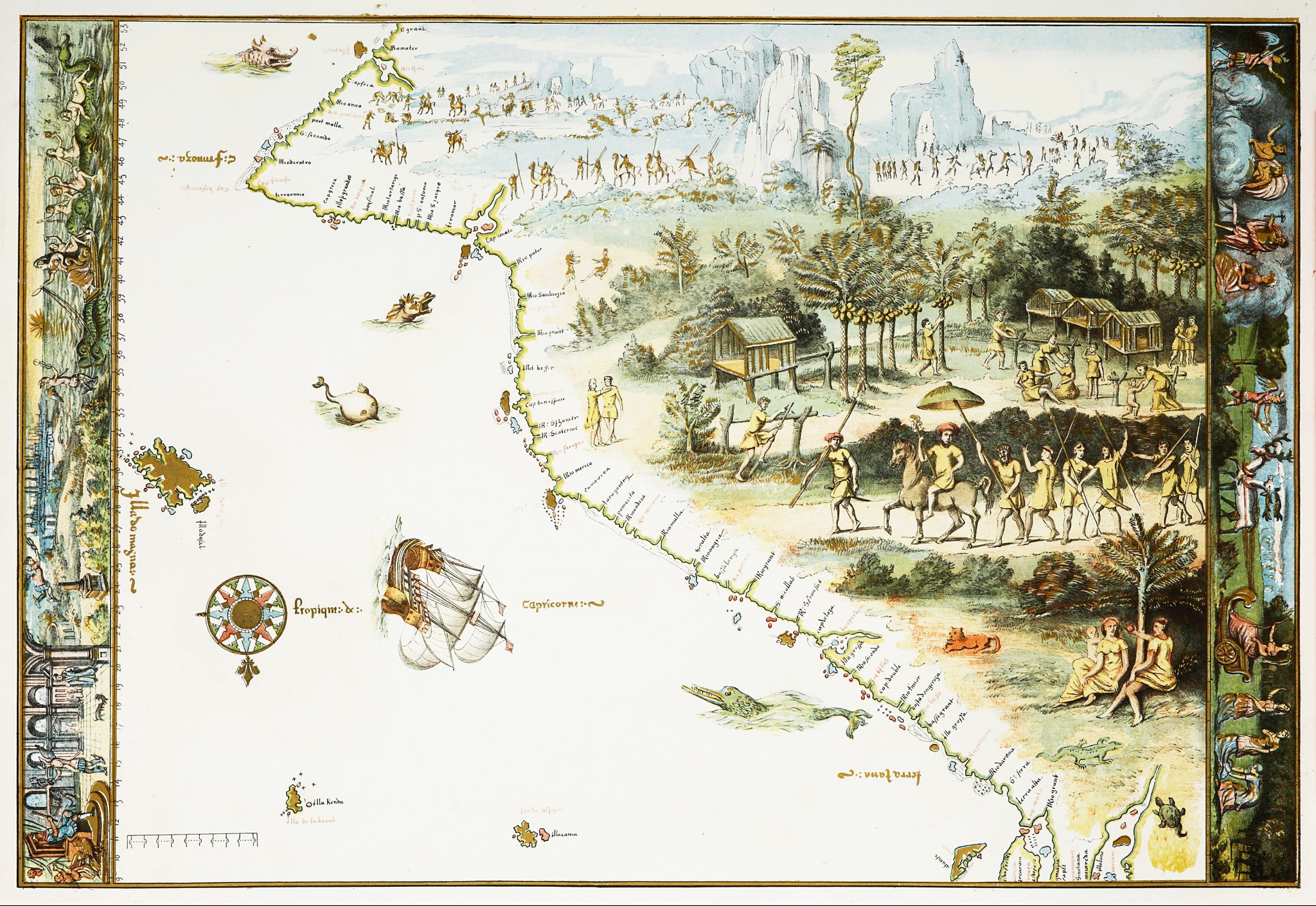 First map of Australia from Nicholas Vallard’s atlas, 1547, in the ...