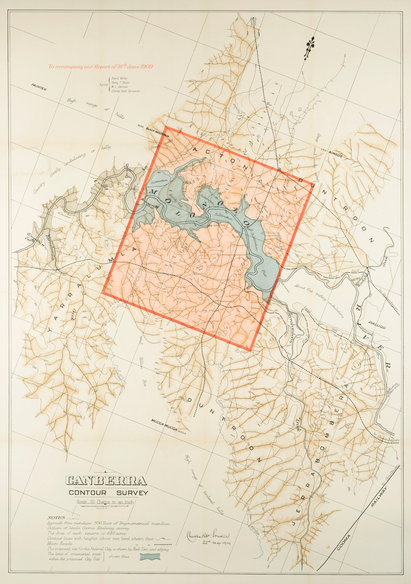 Canberra Contour Survey - Antique Print Map Room