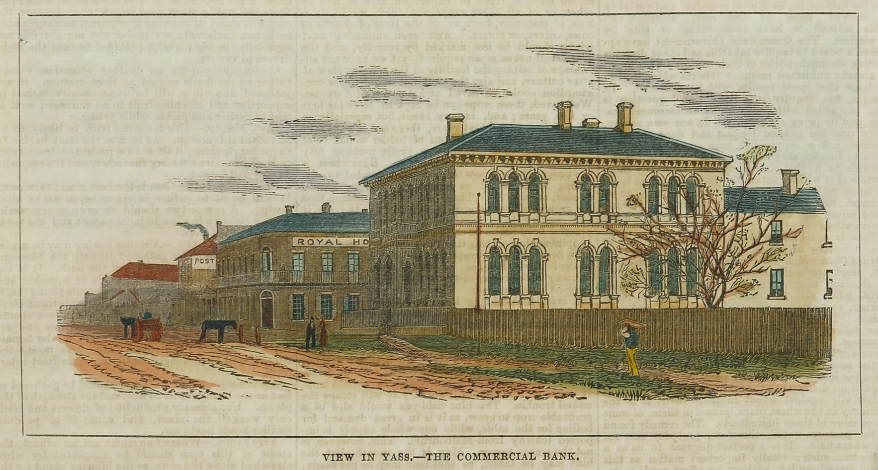 View in Yass.-The Commercial Bank. - Antique Print Map Room