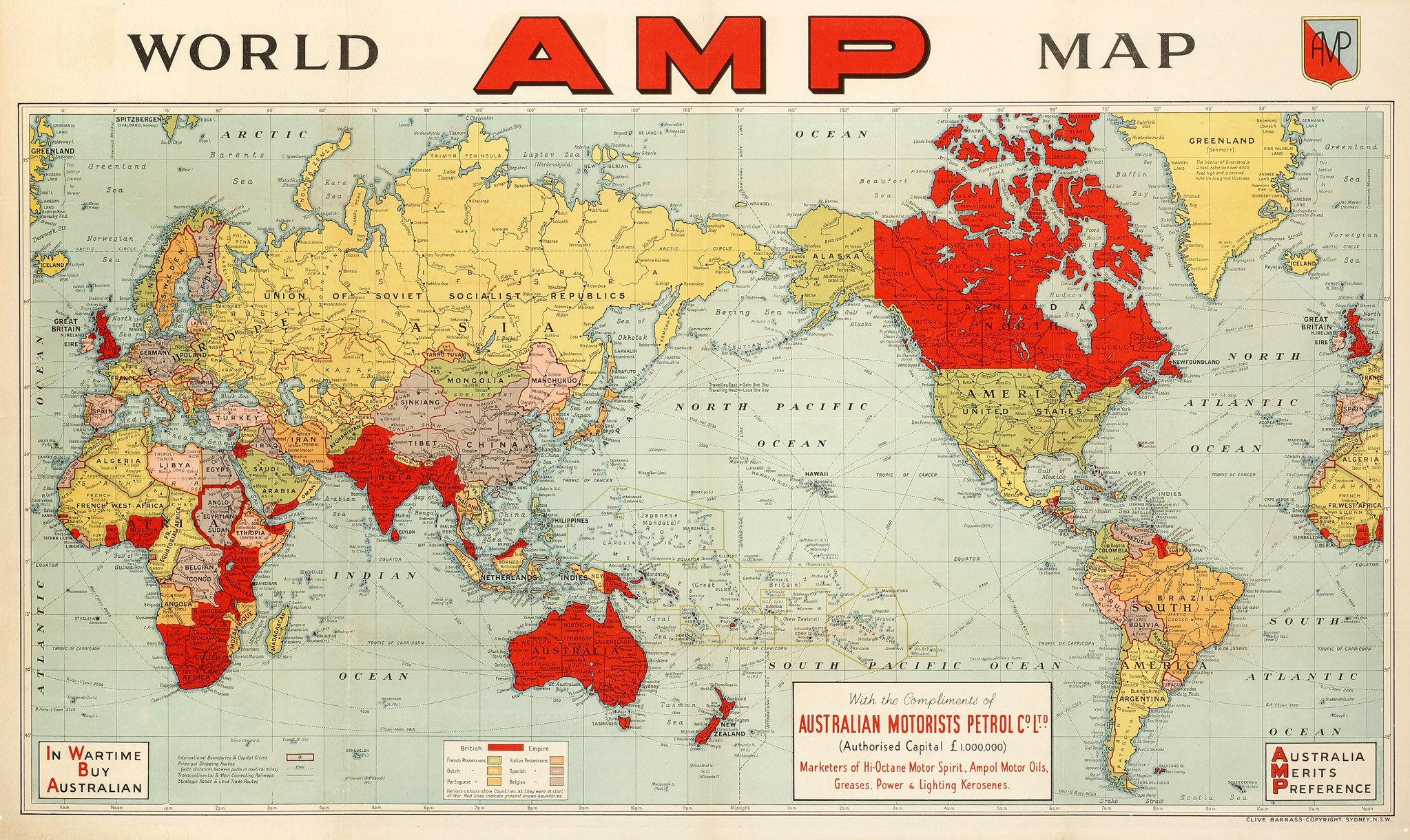 World Amp Map - Antique Print Map Room