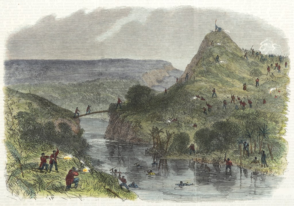 Fight at Waiari, on the Mangapiko River, New Zealand, on the 11th of ...