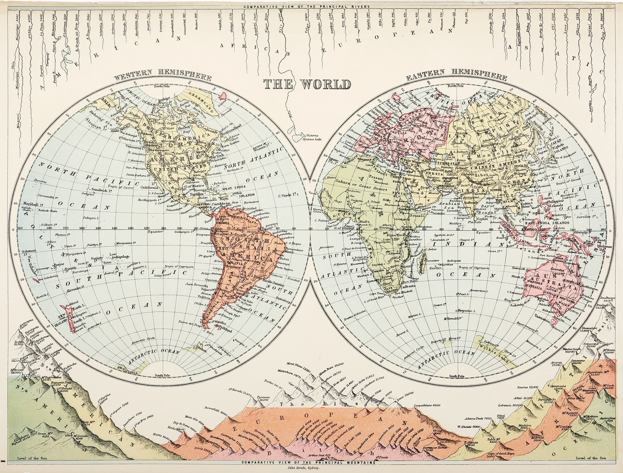 The World - Antique Print Map Room