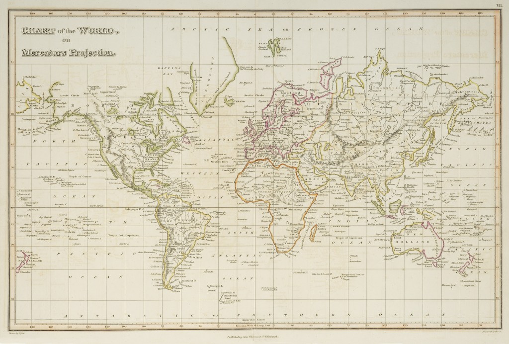 Chart of the World, on Mercators Projection. | Antique Print Map Room