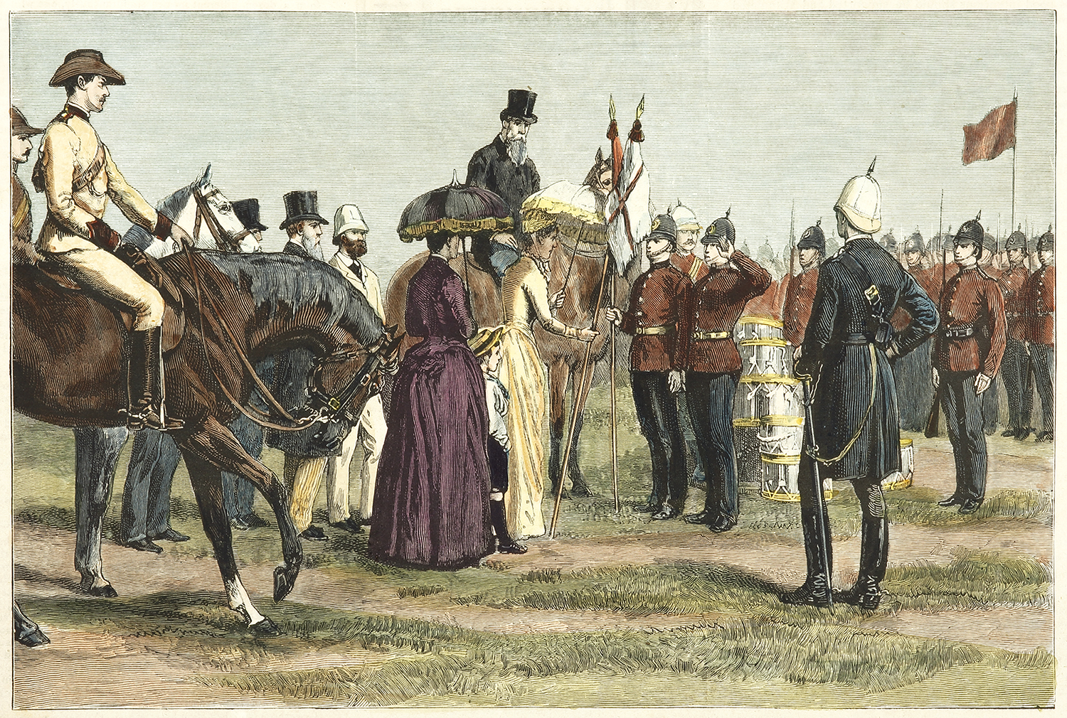 Our Colonial Defences. Lady Loch Presenting New Colours to Volunteer ...