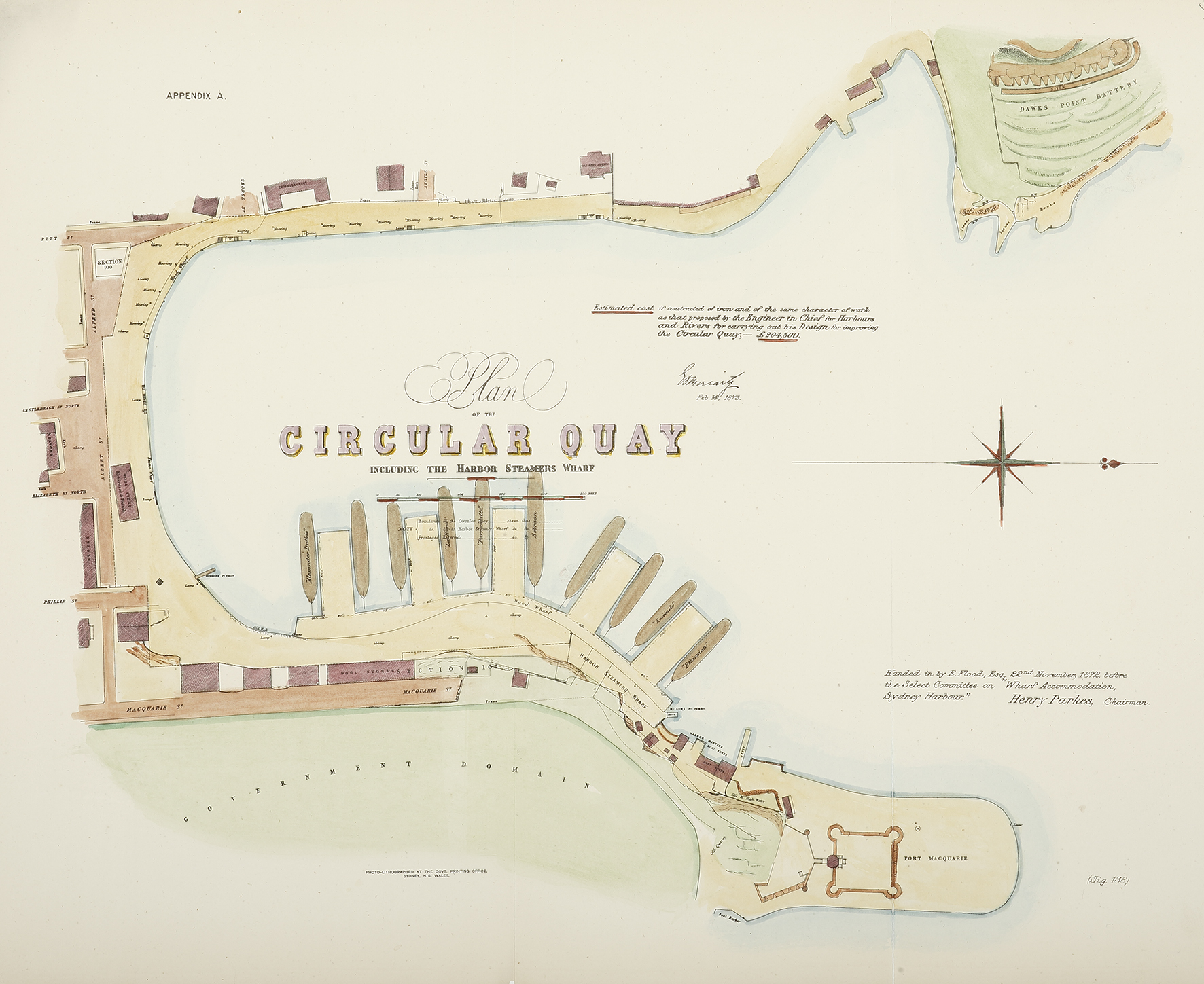 Plan of the Circular Quay Including the Harbor Steamer Wharf-A ...