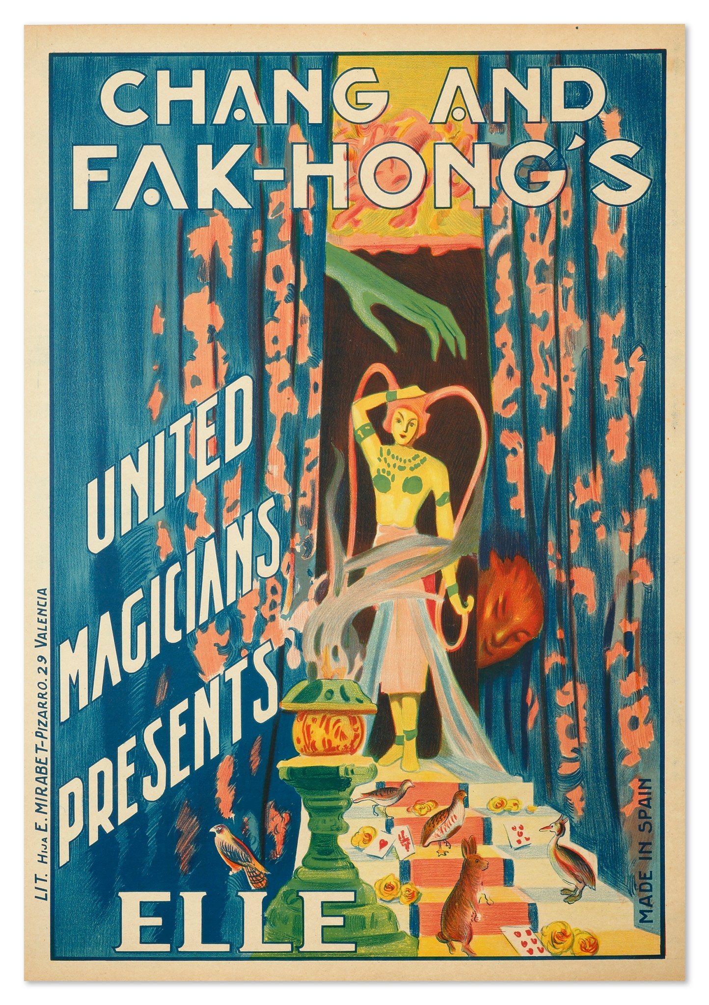 Chang and Fak-Hong's United Magicians Present Elle. - Antique Print Map ...