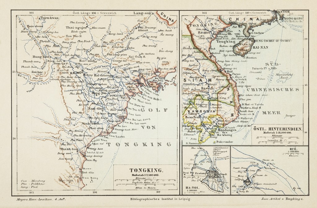 Tongking. Ostl. Hinterrindien. Hanoi. Hue. [Vietnam] - Antique Print ...