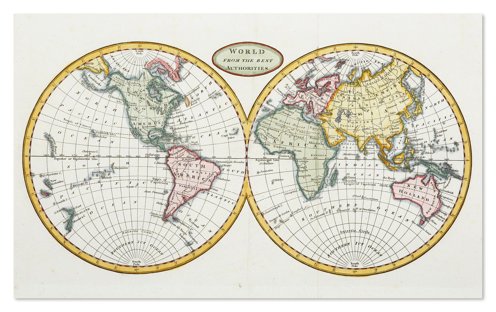 Map of the World from the Best Authorities. - Antique Print Map Room