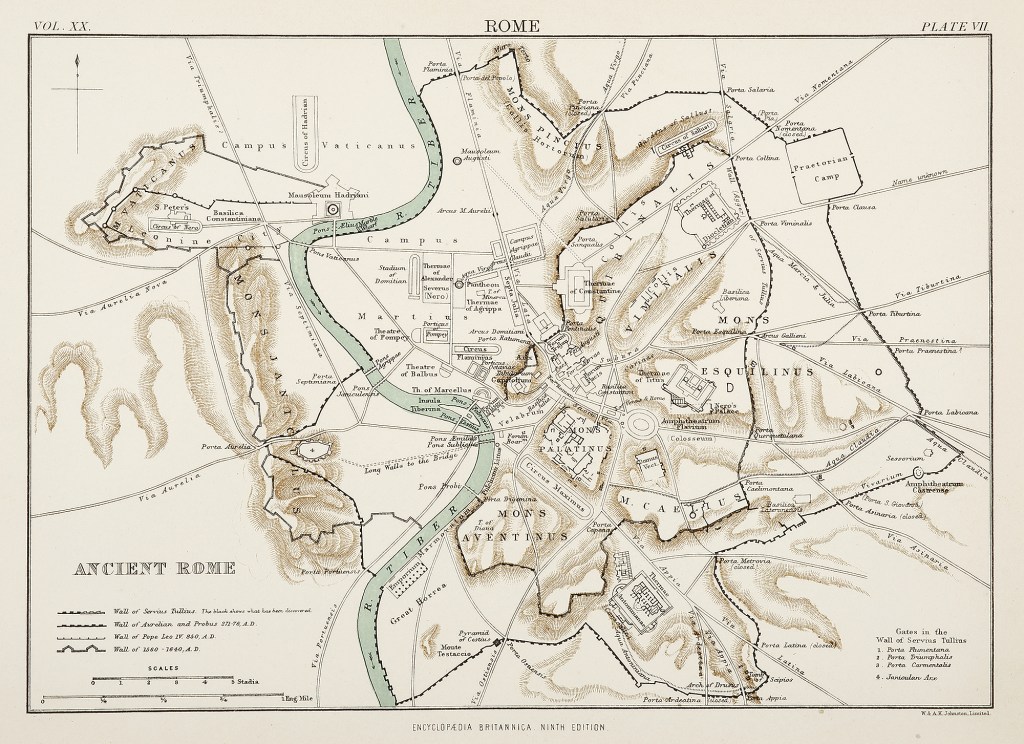 Ancient Rome - Antique Print Map Room