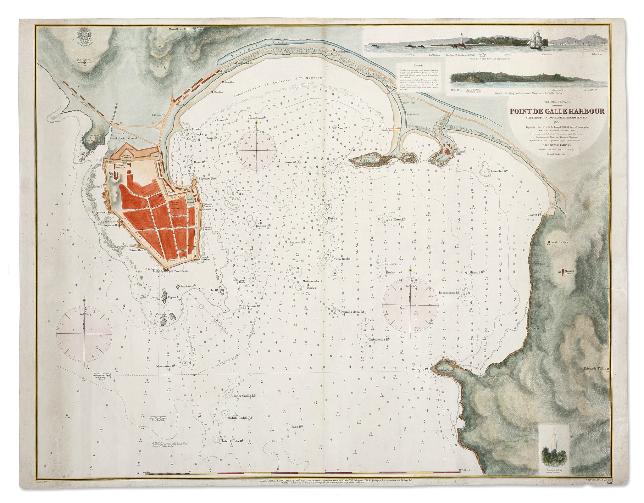 [ASIA-CEYLON] Point de Galle Harbour | Antique Print Map Room