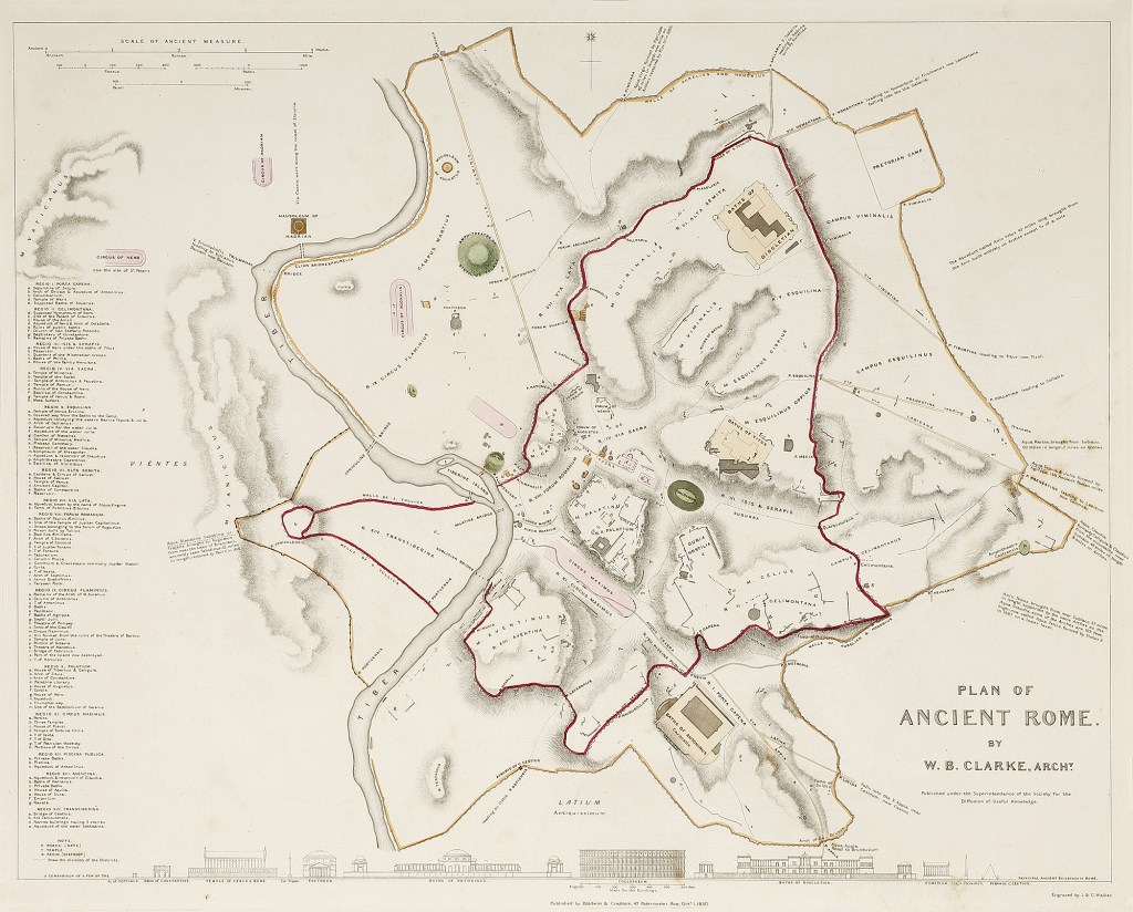 Plan of Ancient Rome. - Antique Print Map Room