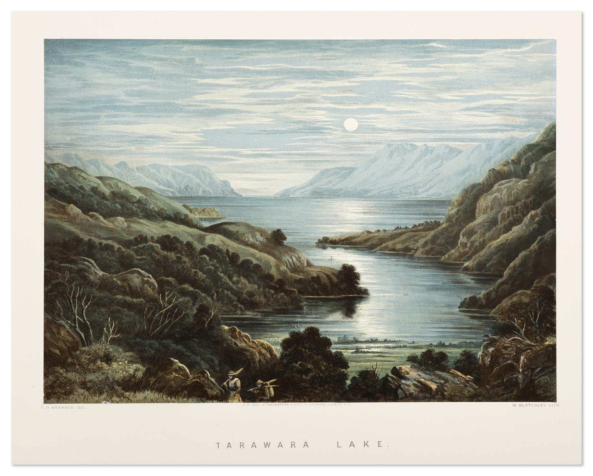 Tarawara Lake. [Tarawera] - Antique Print Map Room