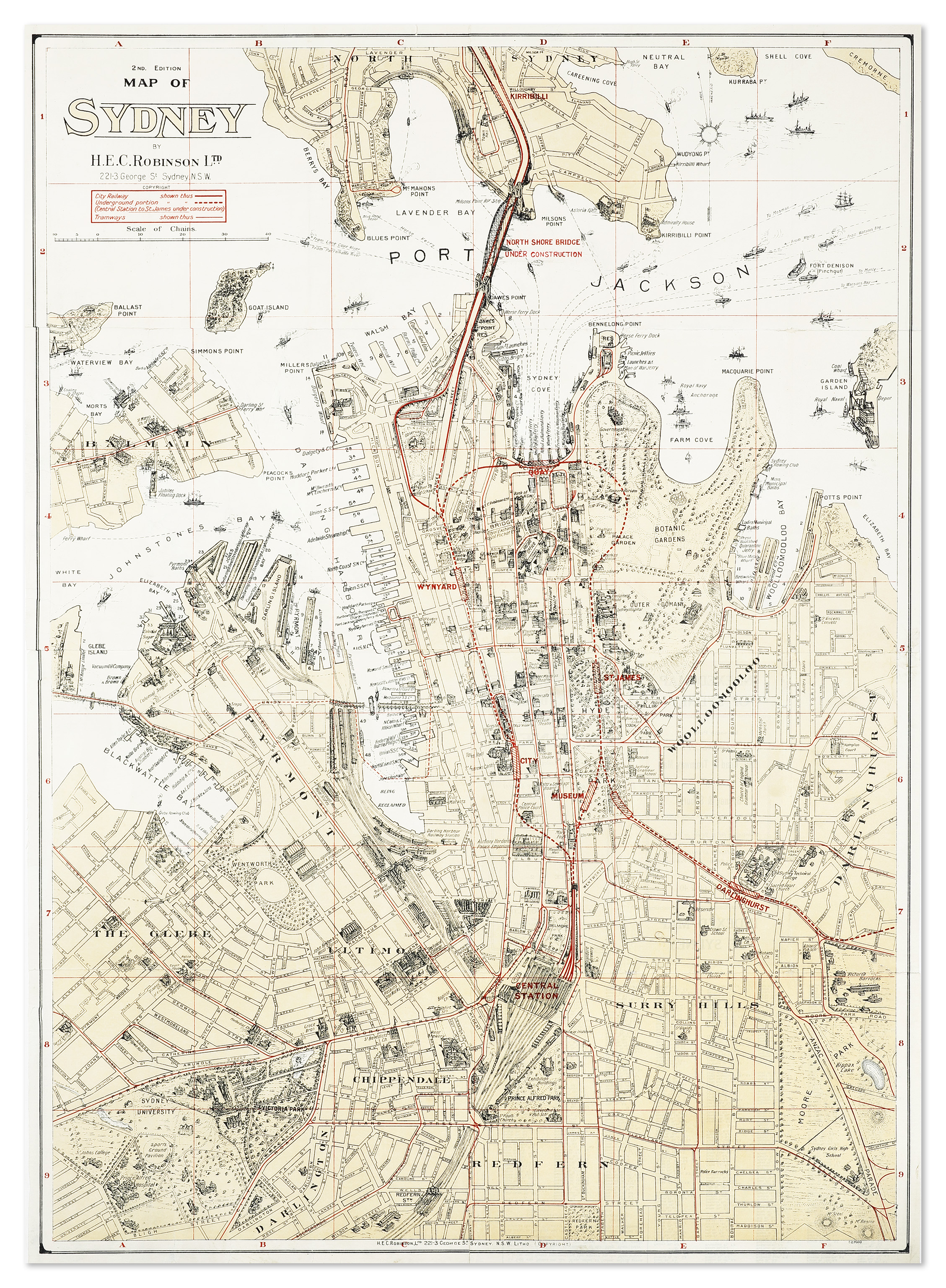 Map of Sydney. - Antique Print Map Room