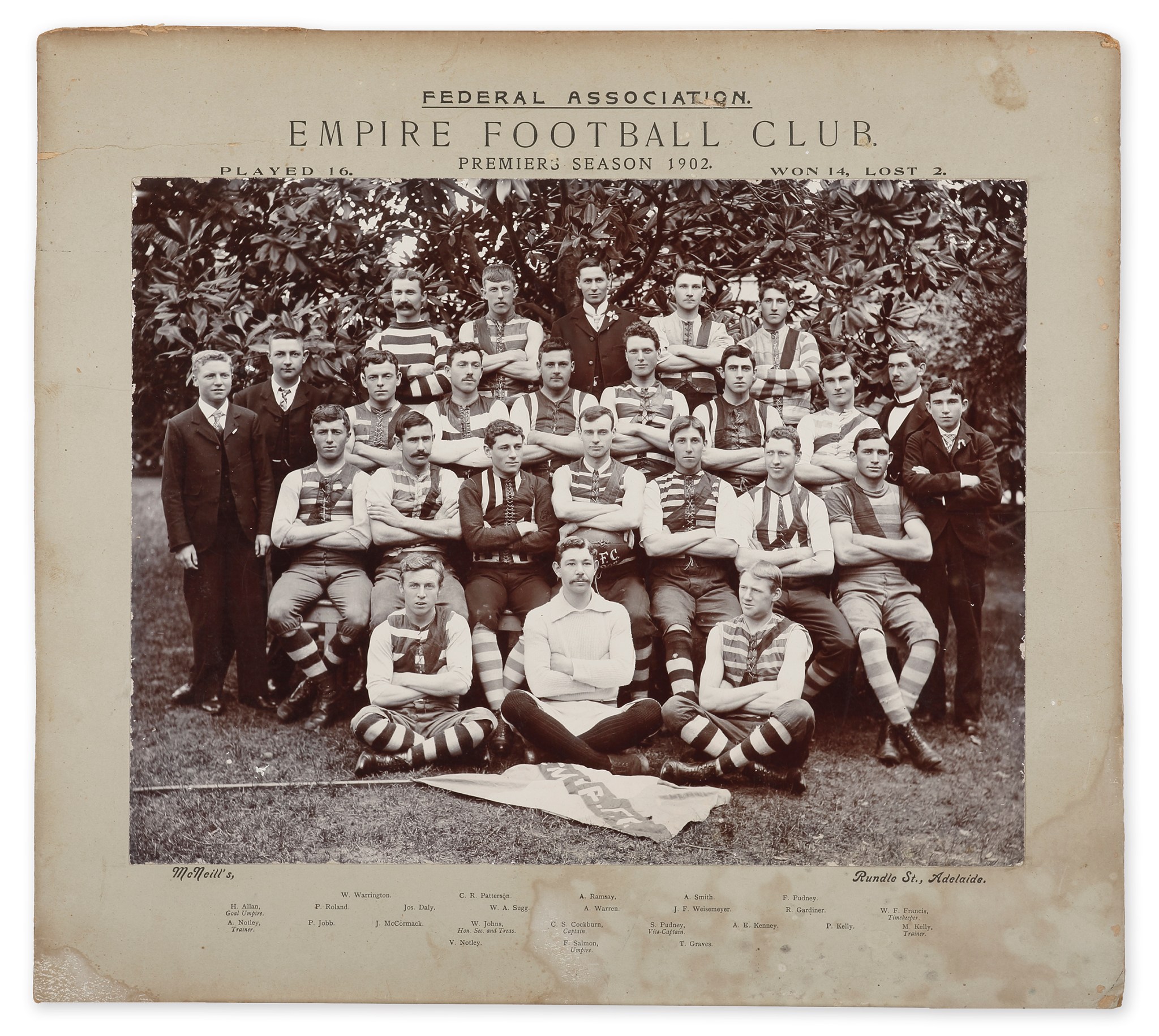 Federal Association Empire Football Club Played 16. Premiers Season ...