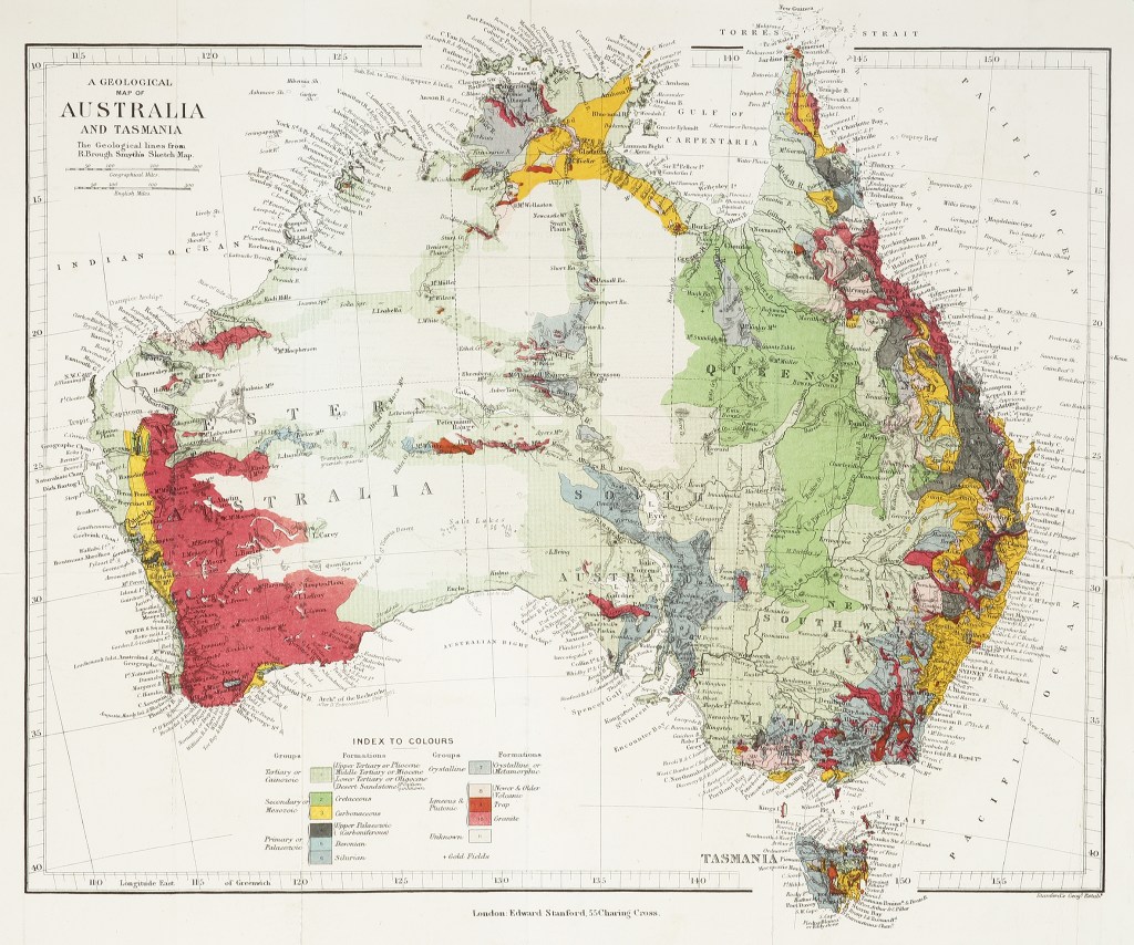A Geological Map of Australia and Tasmania. The Geological lines from R ...
