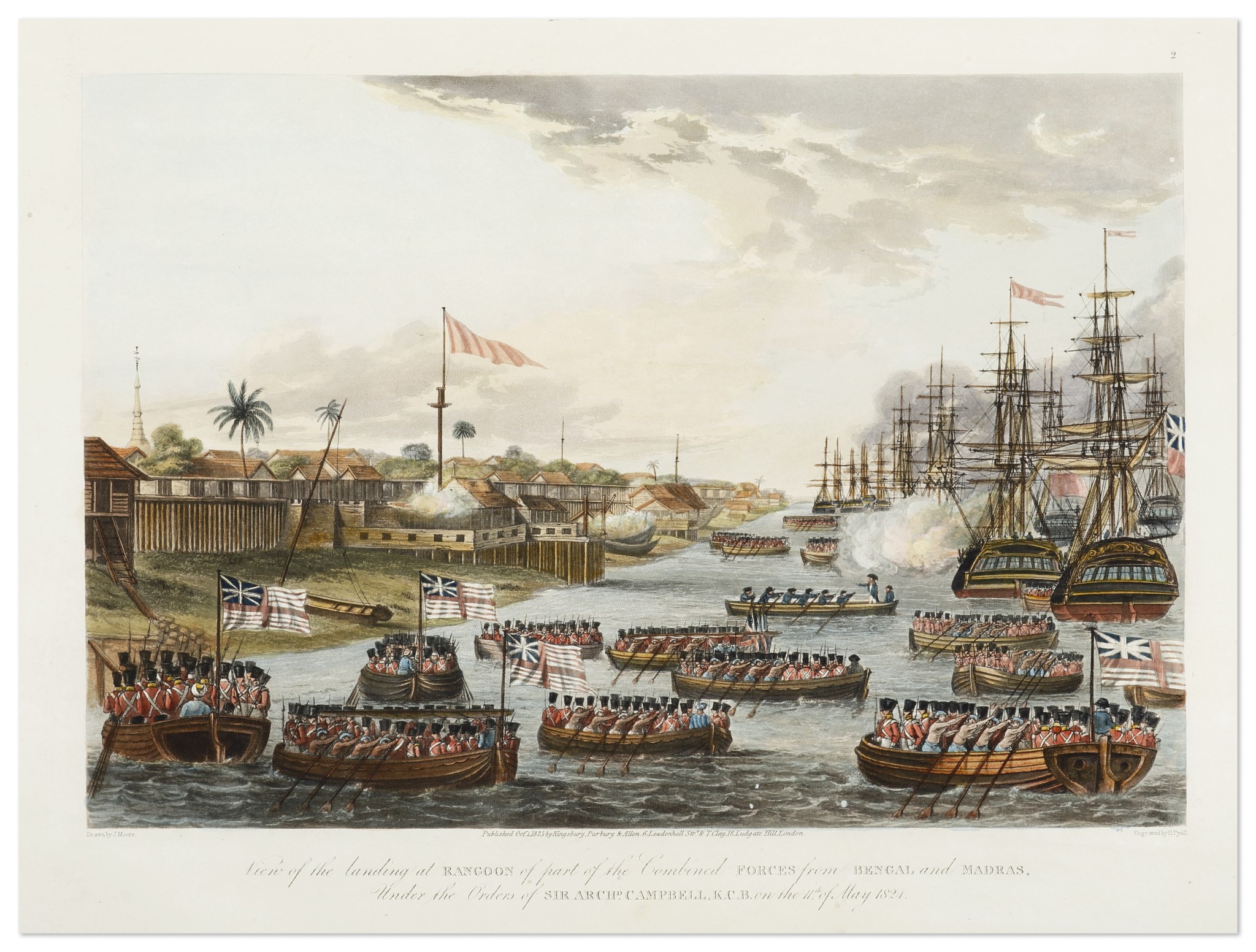 View of the landing at Rangoon of part of the Combined Forces from ...