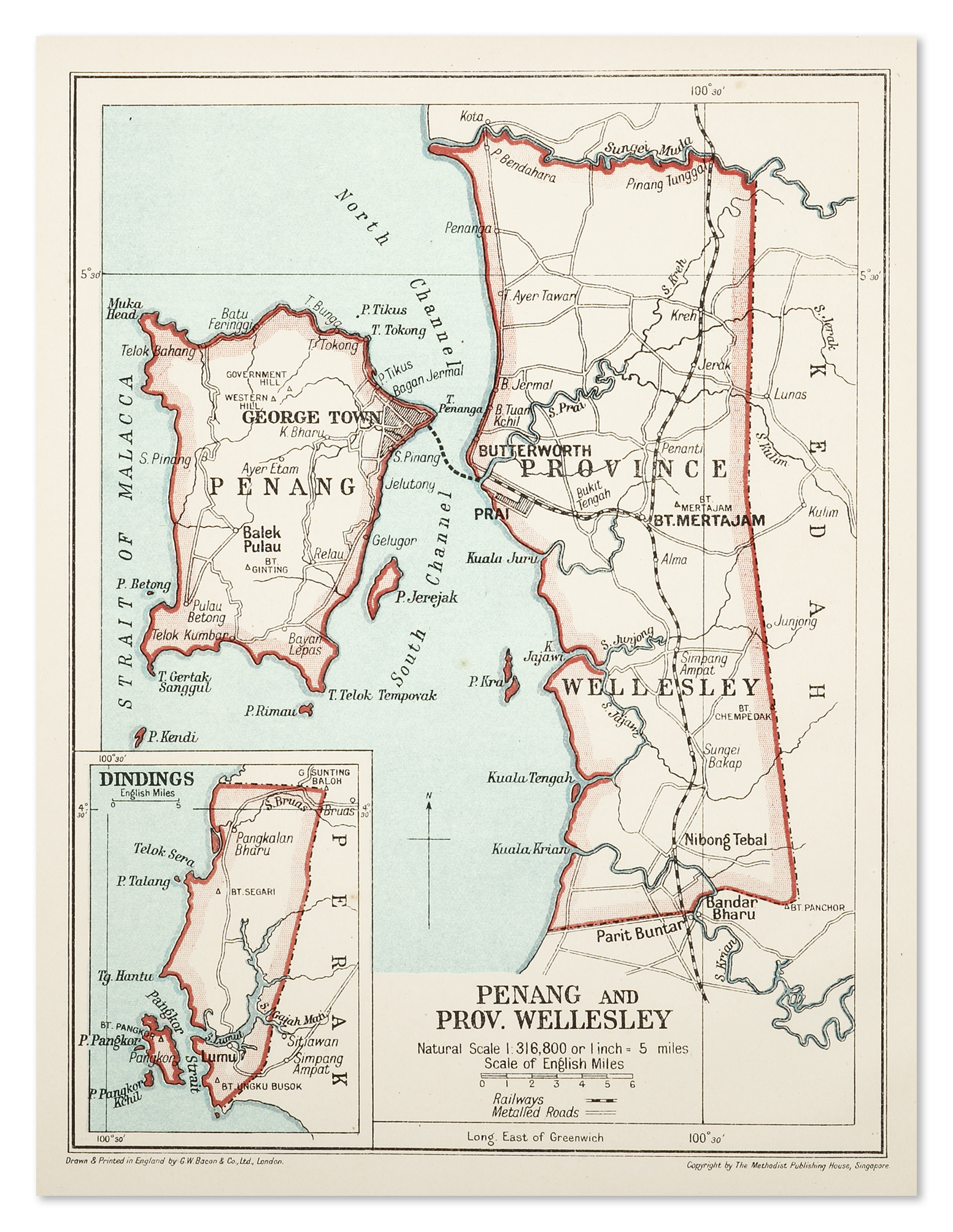 Penang and Prov. Wellesley - Antique Print Map Room