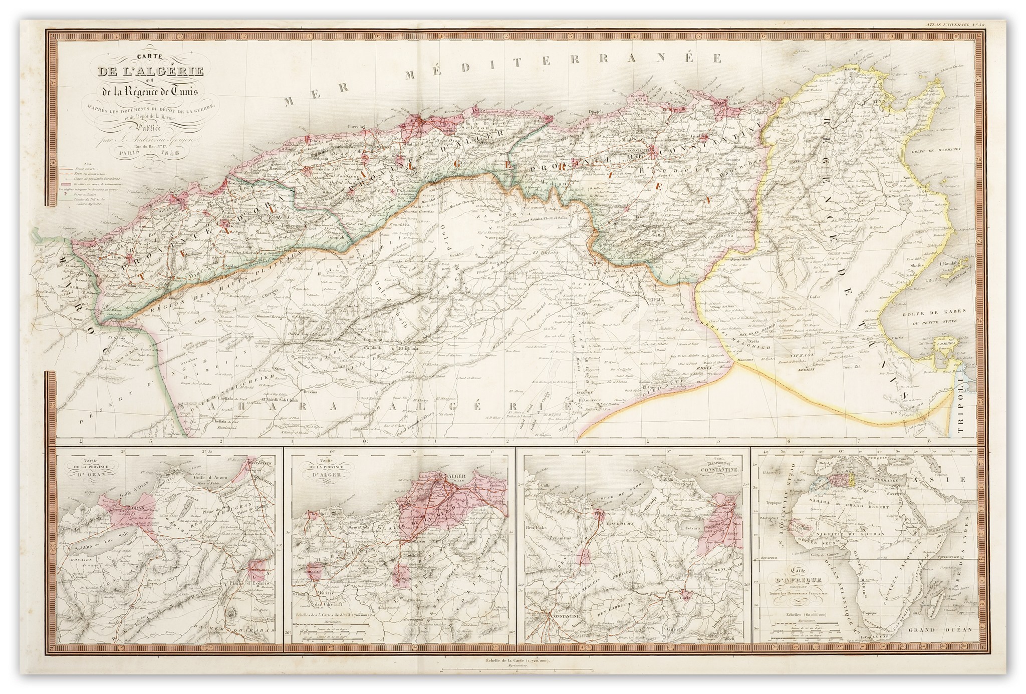 Carte de L'Afrique et de la Regence de Tunis... | Antique Print Map Room