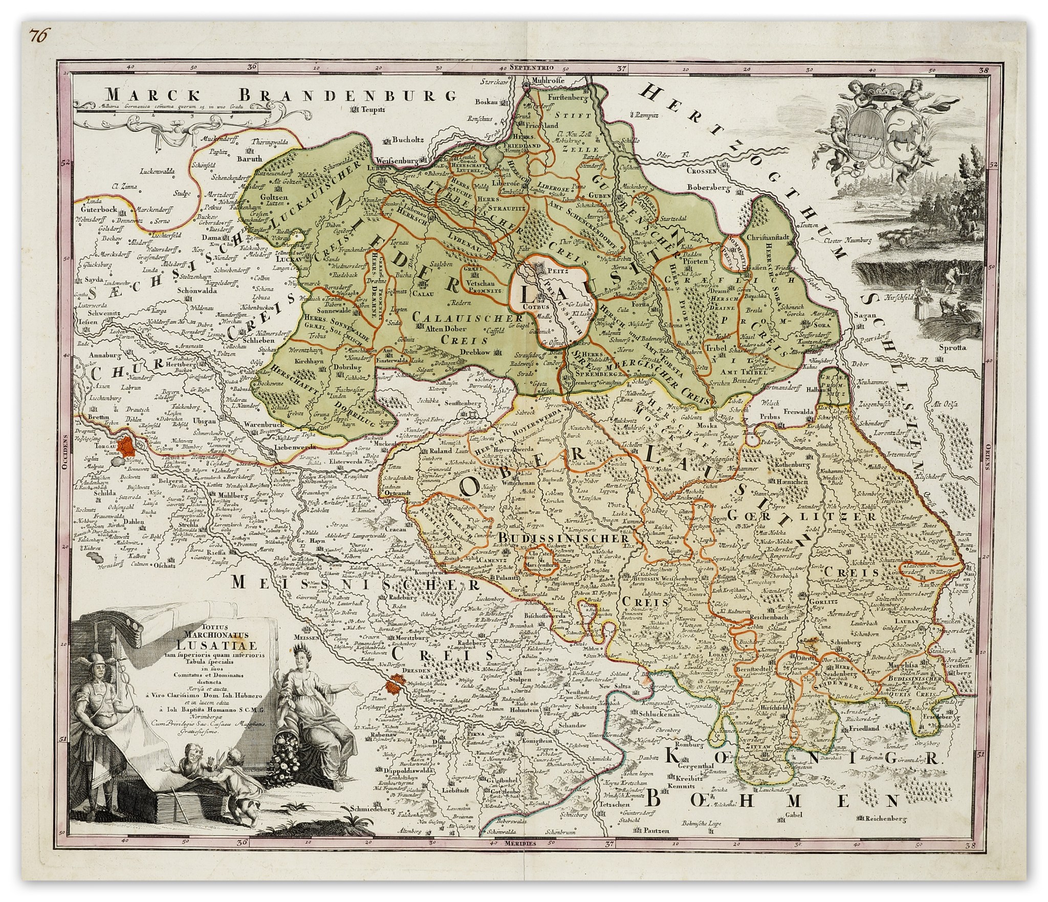 Totus Marchionatus Lusatiae tam superioris quam inferioris Tabula ...