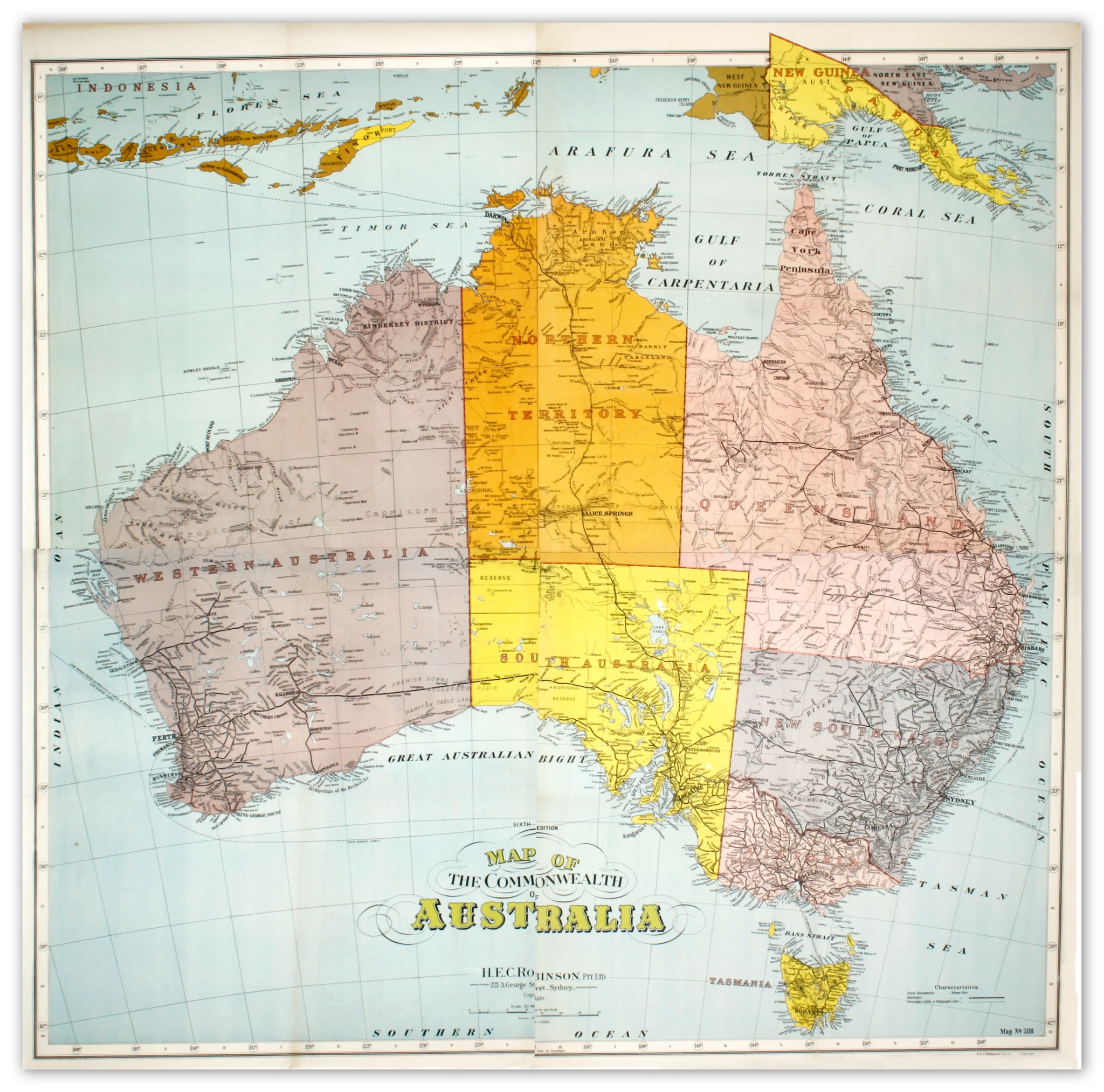 Map of the Commonwealth of Australia. - Antique Print Map Room