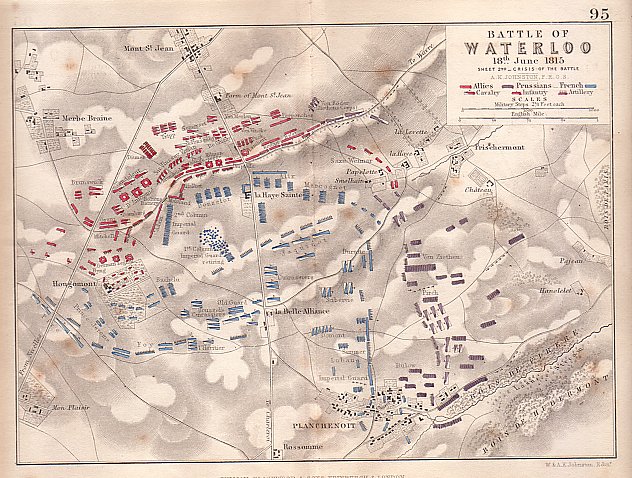 Battle of Waterloo Crisis of the Battle 18th June 1815 - Antique Print ...