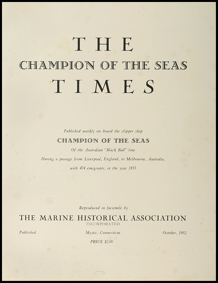 The Champion of the Seas - Antique Print Map Room