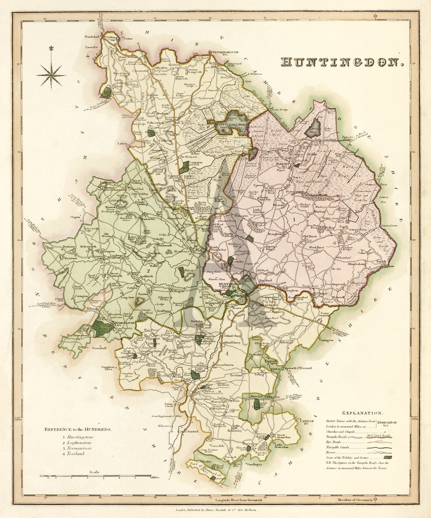 Huntingdon | Antique Print Map Room