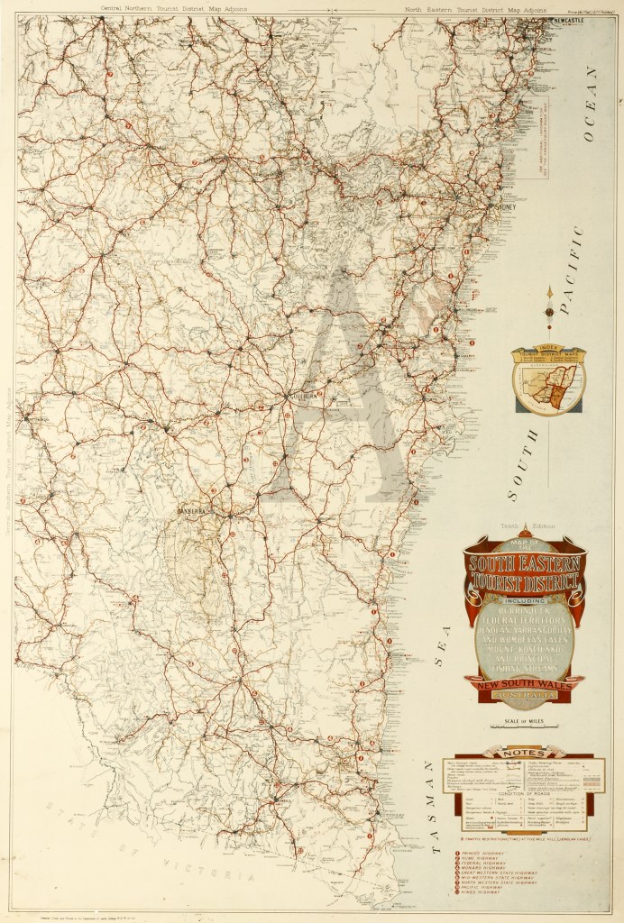 Map of South Eastern Tourist District. - Antique Print Map Room