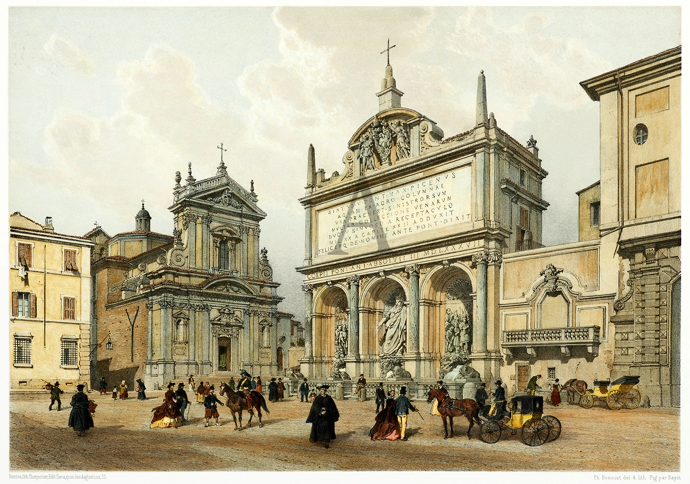 Fontana de Termini e Chiesa di S Maria della Vittoria | Antique Print ...