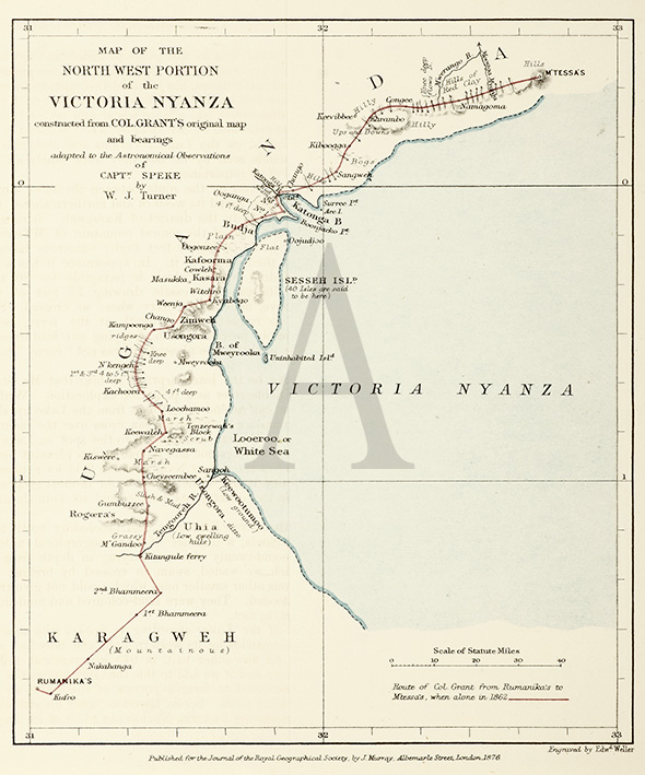 Map of the North West Portion of the Victoria Nyanza.. - Antique Print ...
