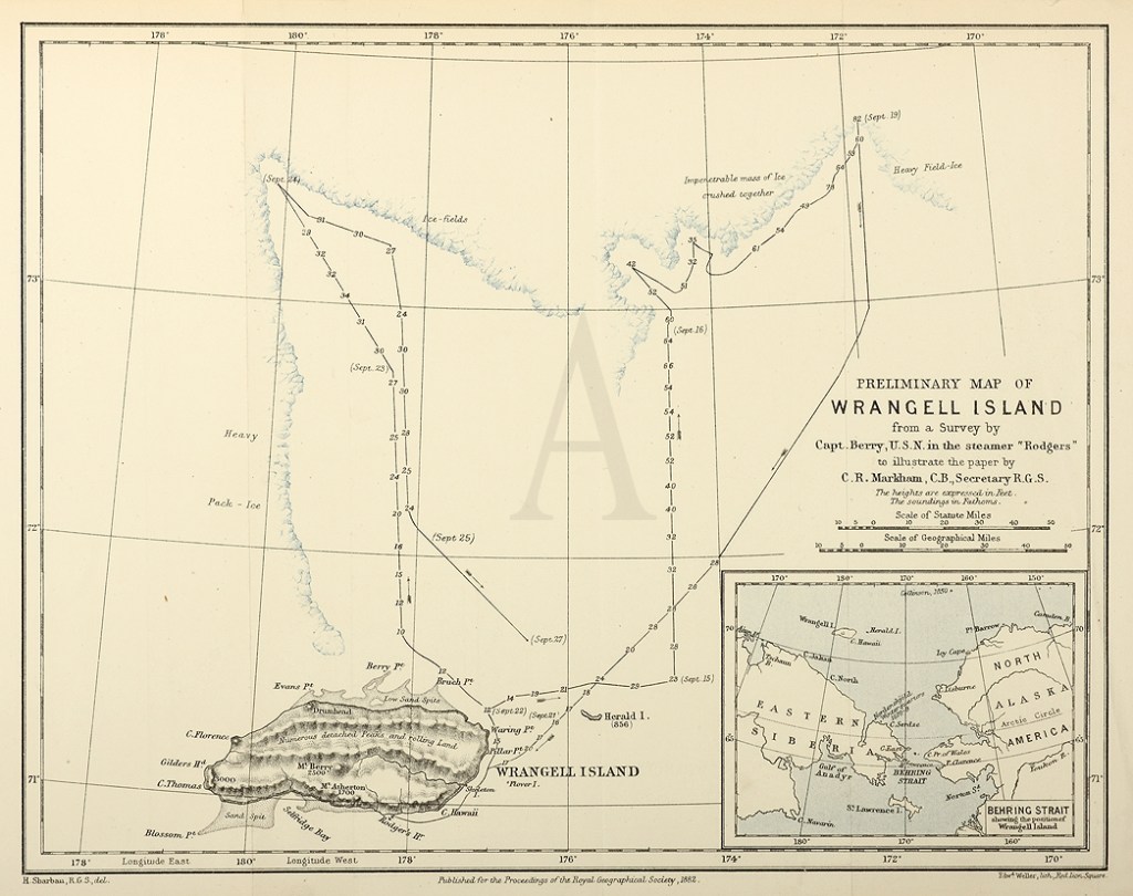 Preliminary Map of Wrangell Island from a Survey by Capt. Berry, U.S.N ...