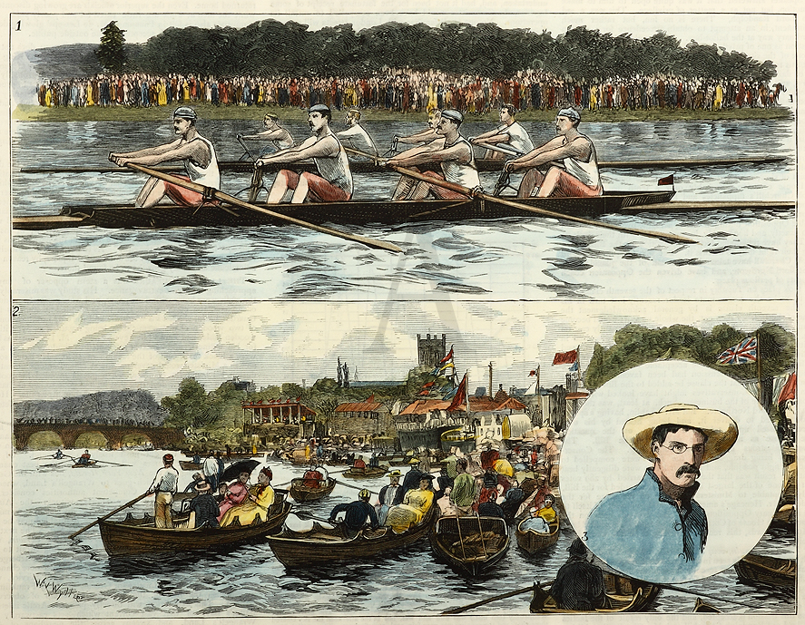 Our artist's notes at Henley Regatta. - Antique Print Map Room