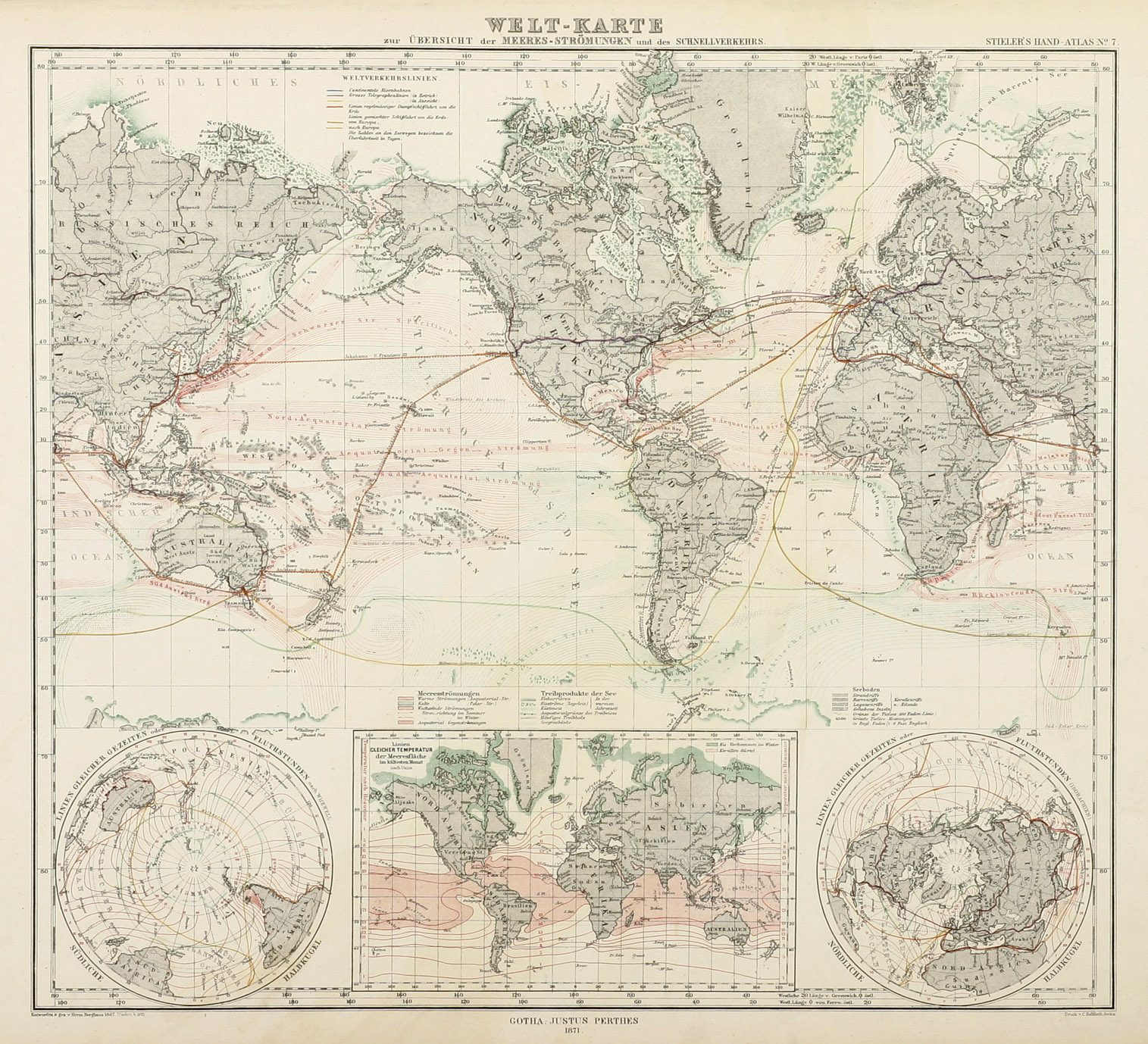 Welt-Karte - Antique Print Map Room